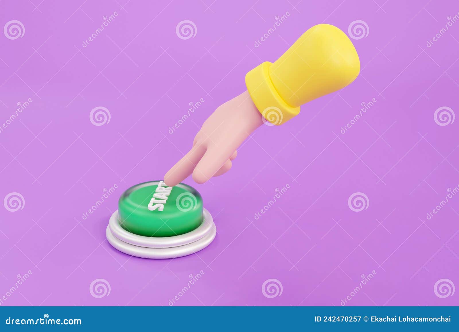 Cartoon Hand Pressing the Red Button. System Control Stock Illustration ...