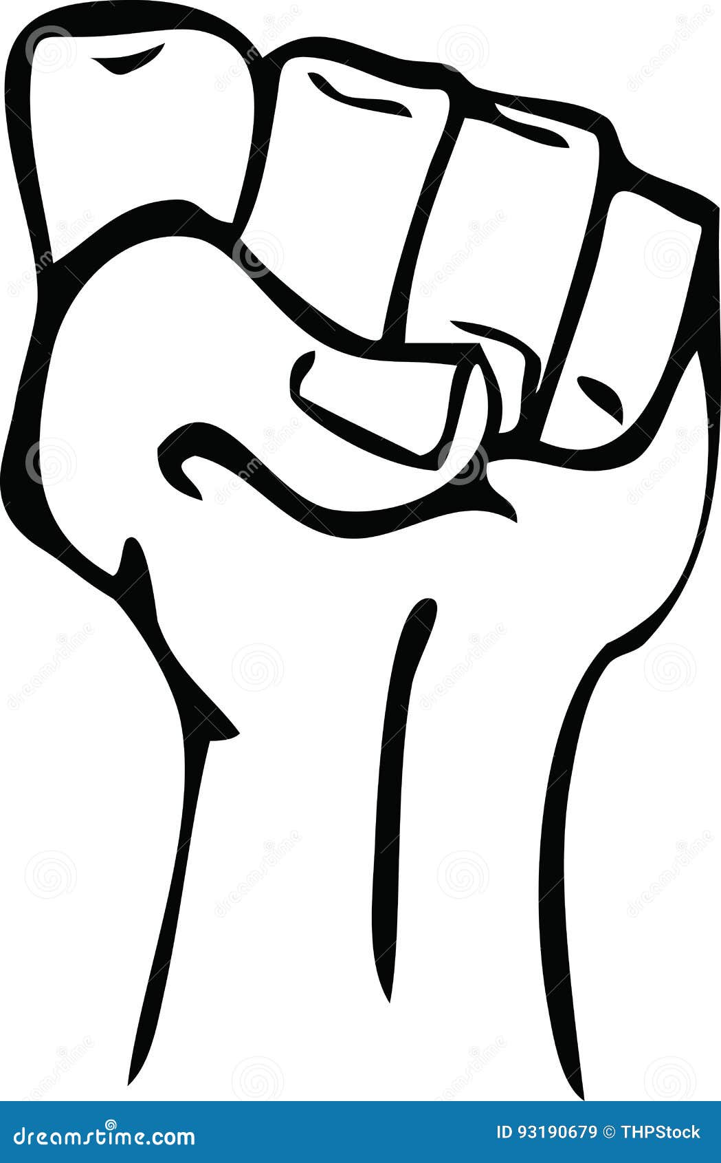 Cartoon Hand Protest Symbol Stock Vector - Illustration of outline ...