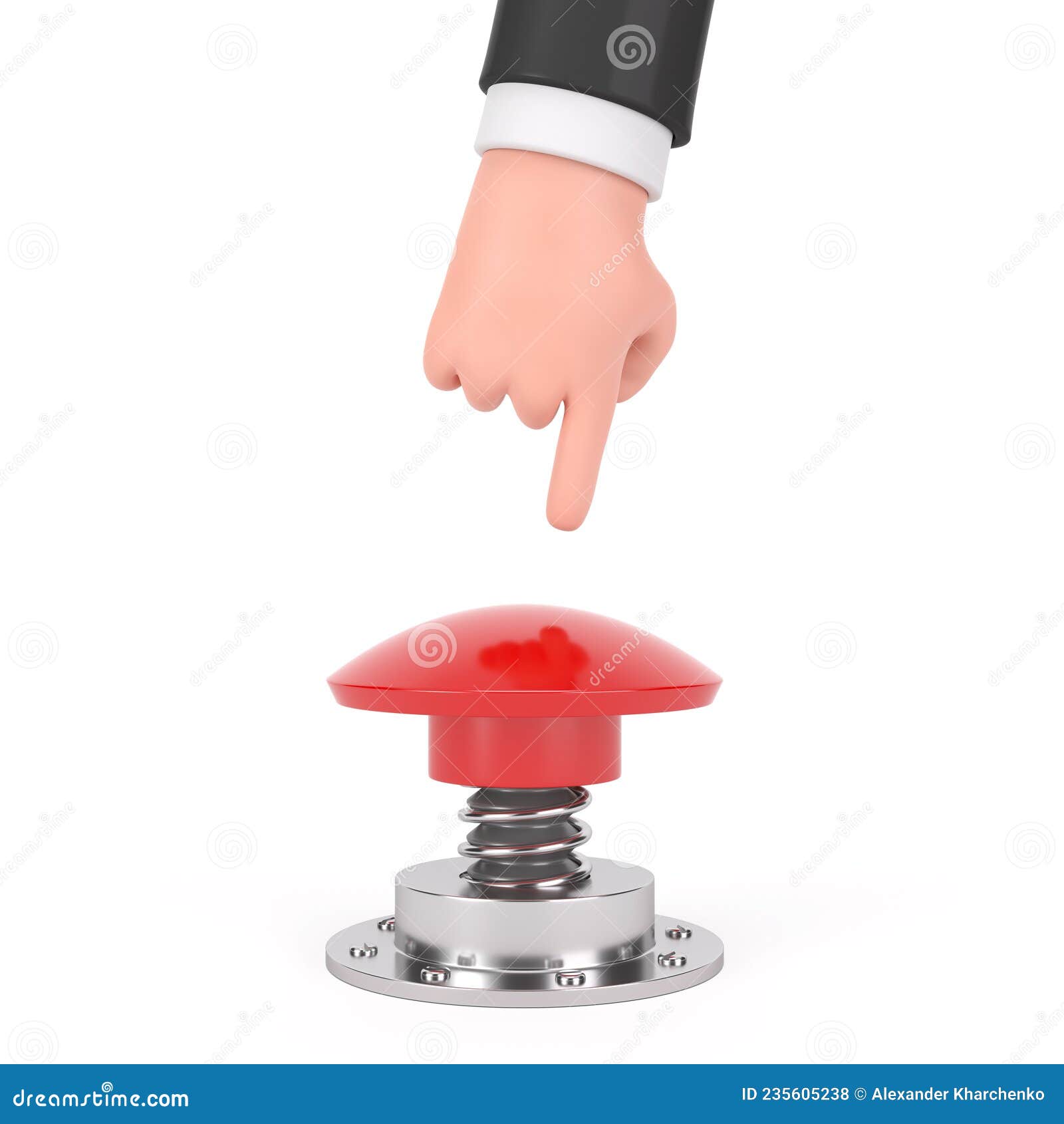 Push Red Button 3d Rendering Isolated White Background Stock Photos ...