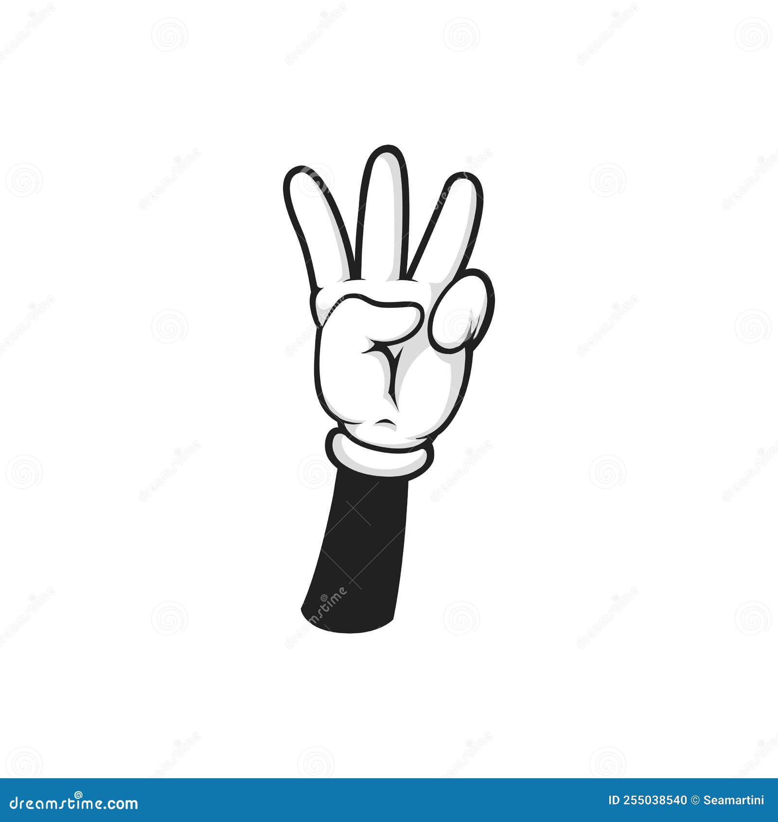 Cartoon Hand Showing Three Fingers Count Gesture Stock Illustration ... Cartoon Hand Showing Three Fingers Count Gesture Stock Illustration ...
