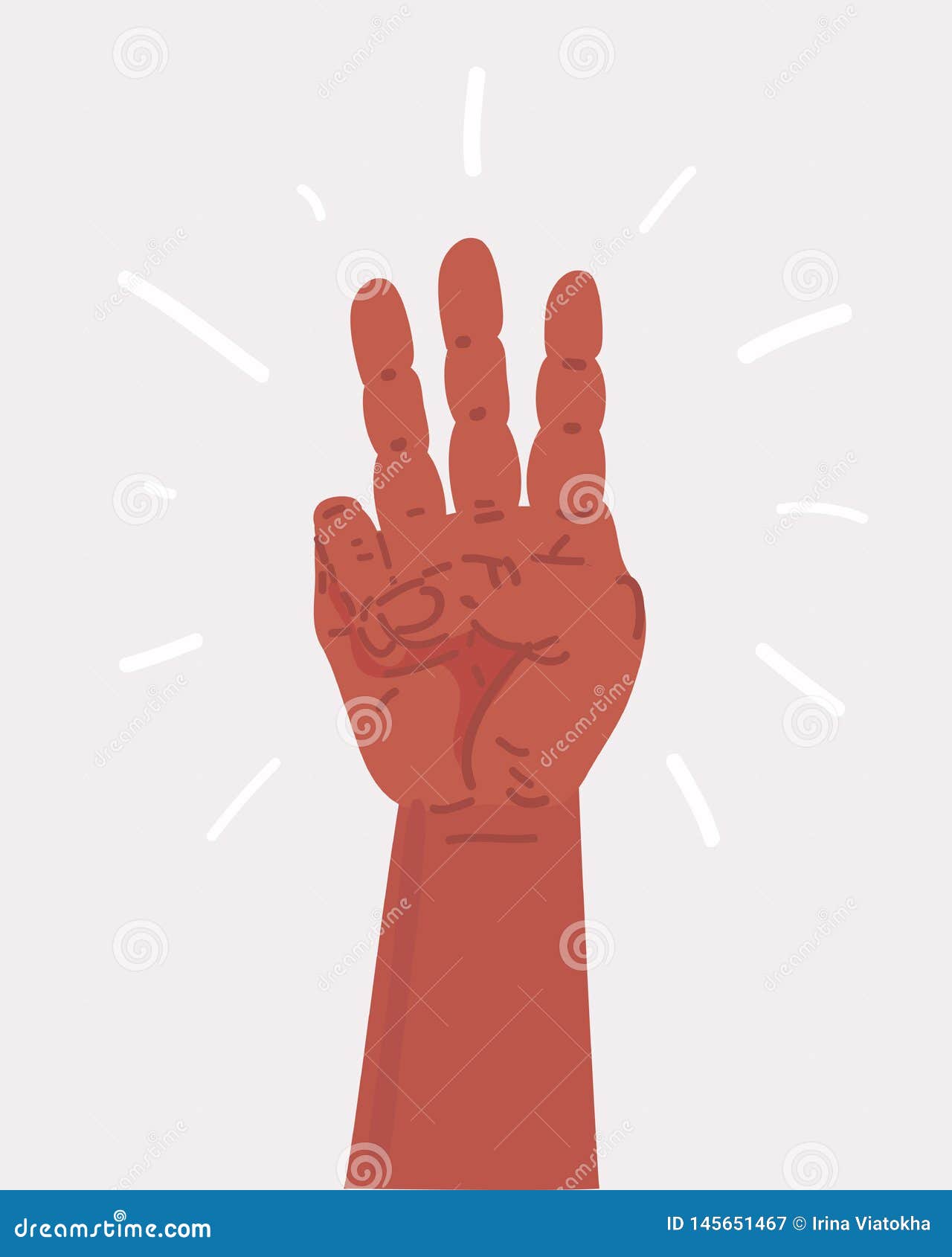 Cartoon Hand Showing Three Fingers. Stock Vector - Illustration of ...