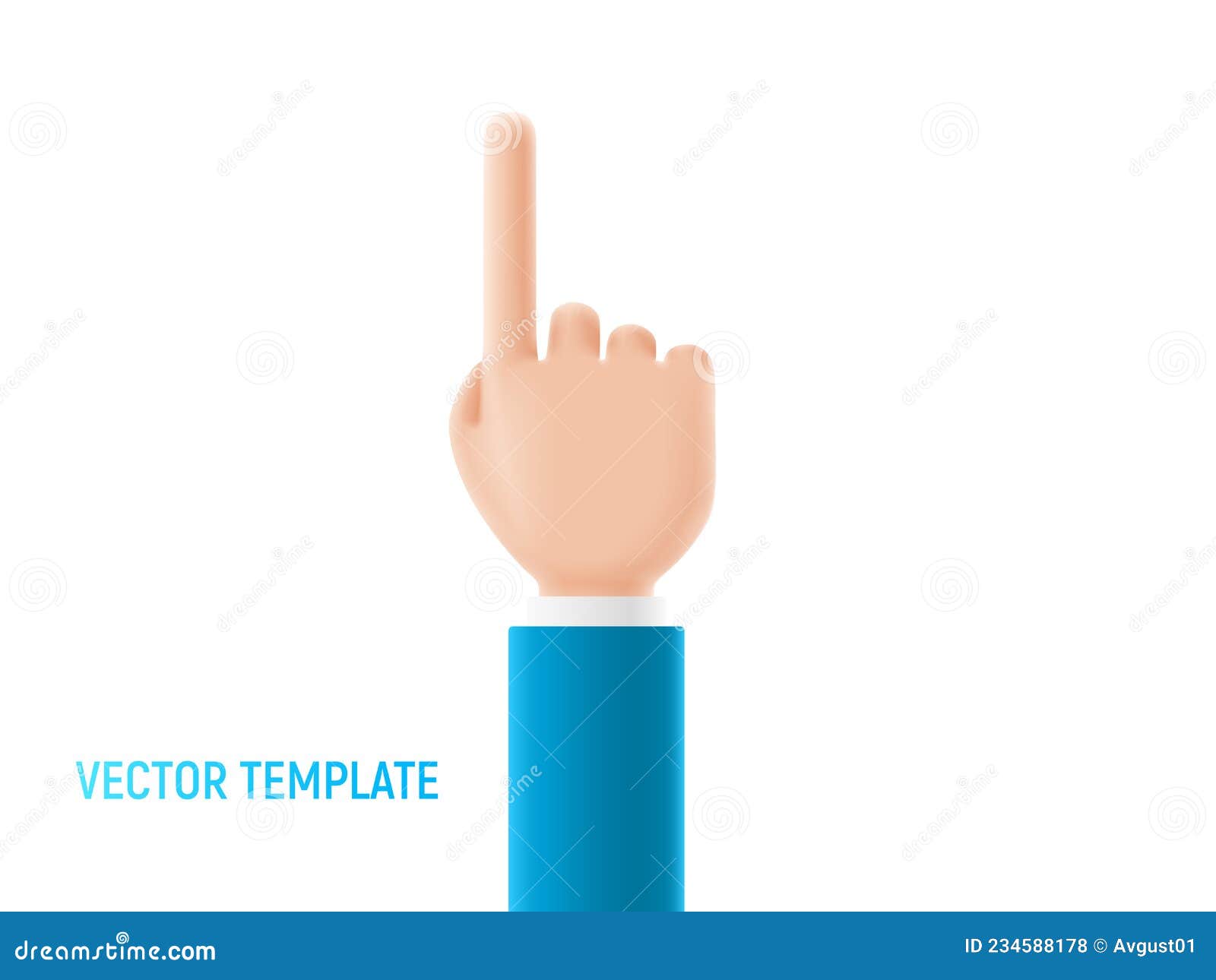 Cartoon Hand Shows Sign One Stock Vector - Illustration of cartoon ...