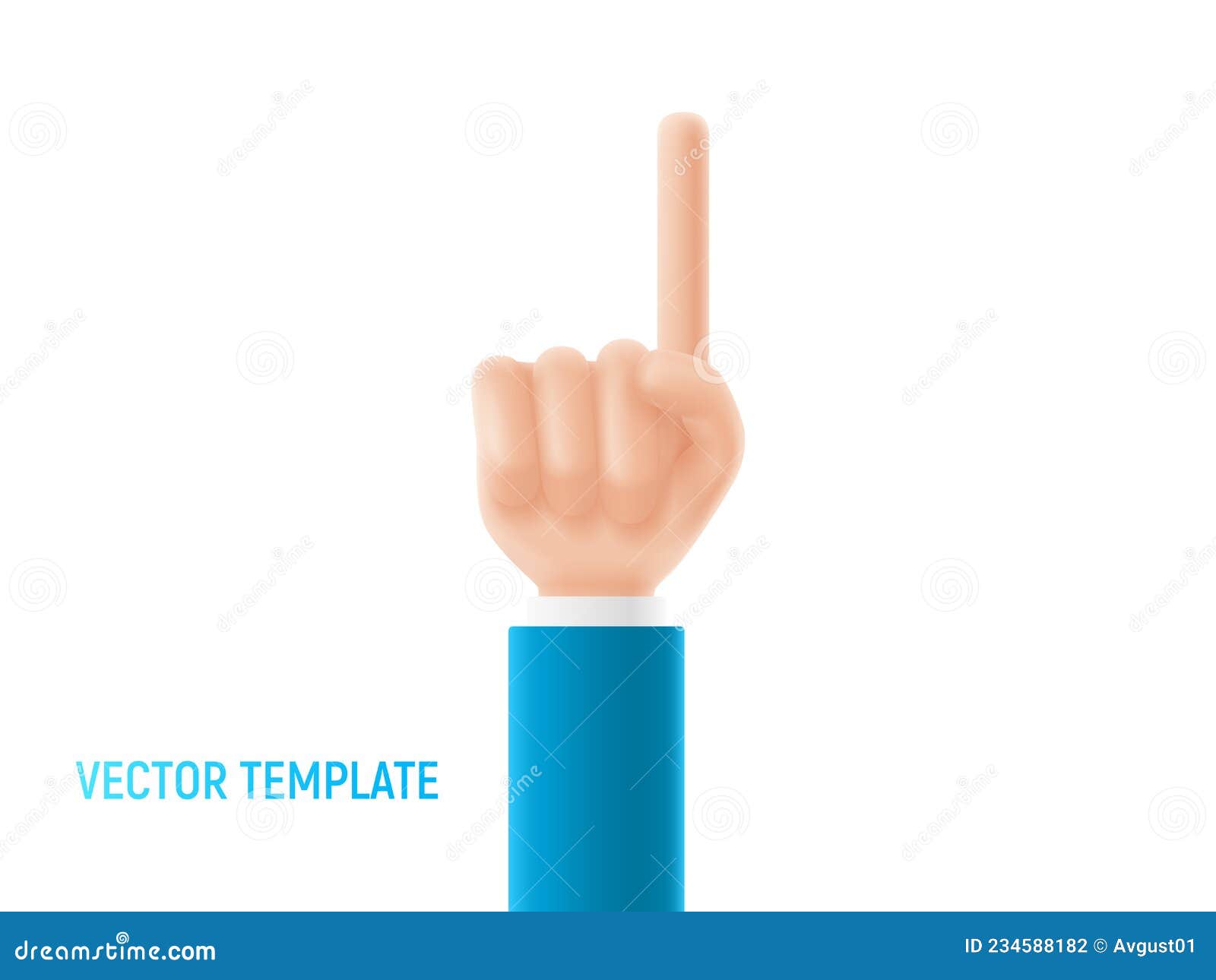 Cartoon Hand Shows Sign One Stock Vector - Illustration of business ...