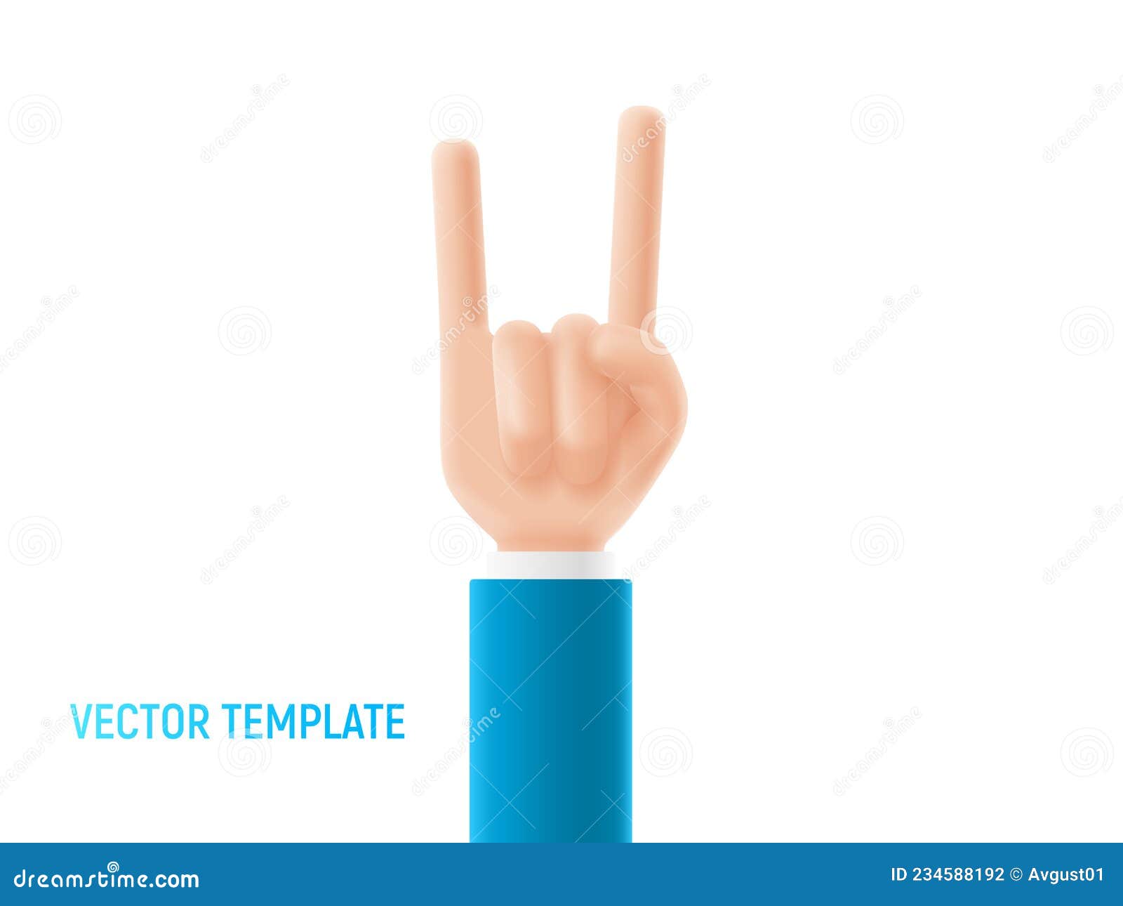 Cartoon Hand Shows Sign Rock Stock Vector - Illustration of sign, hand ...