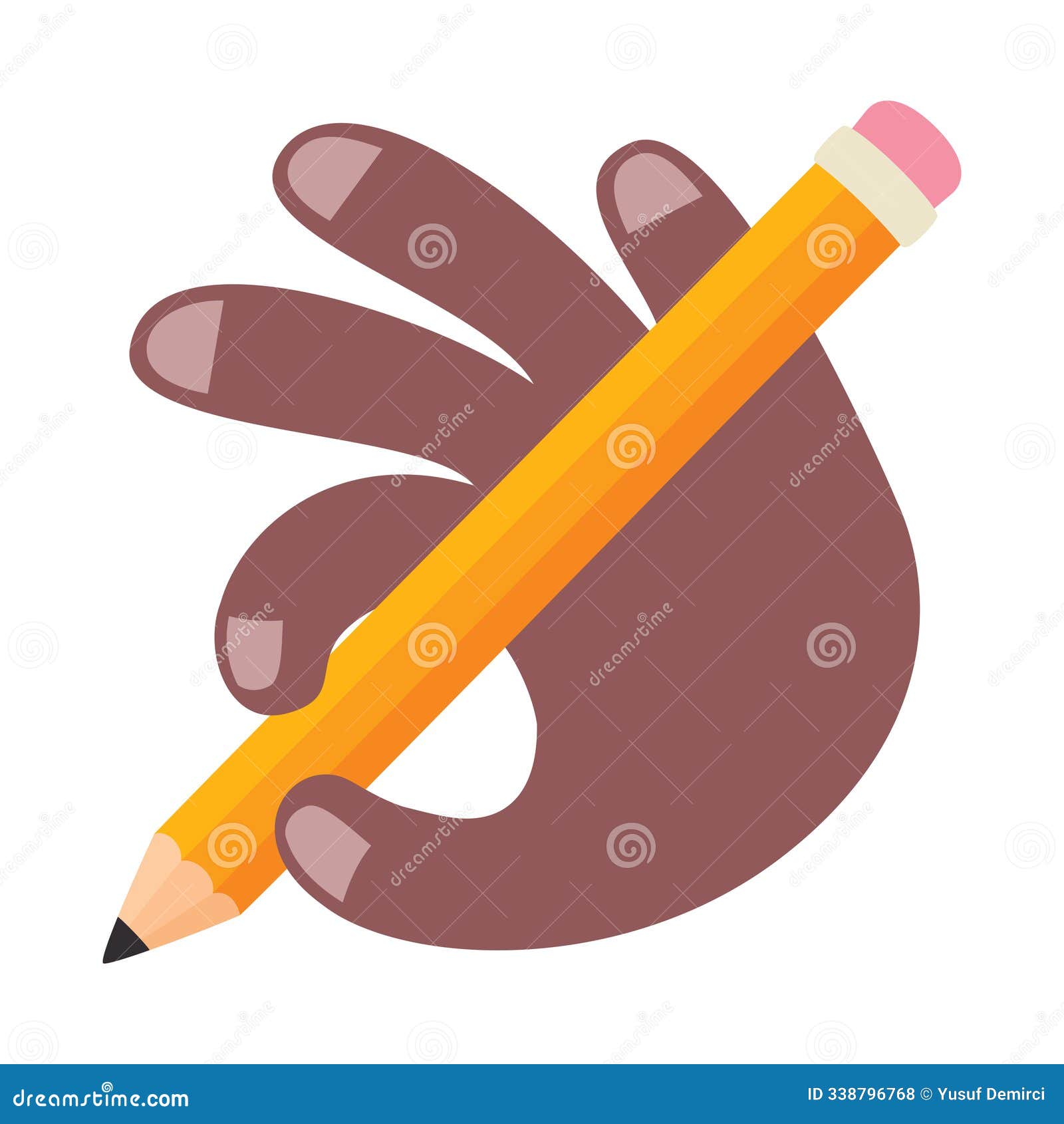 Cartoon Hand Writing with Pencil Stock Vector - Illustration of book ...
