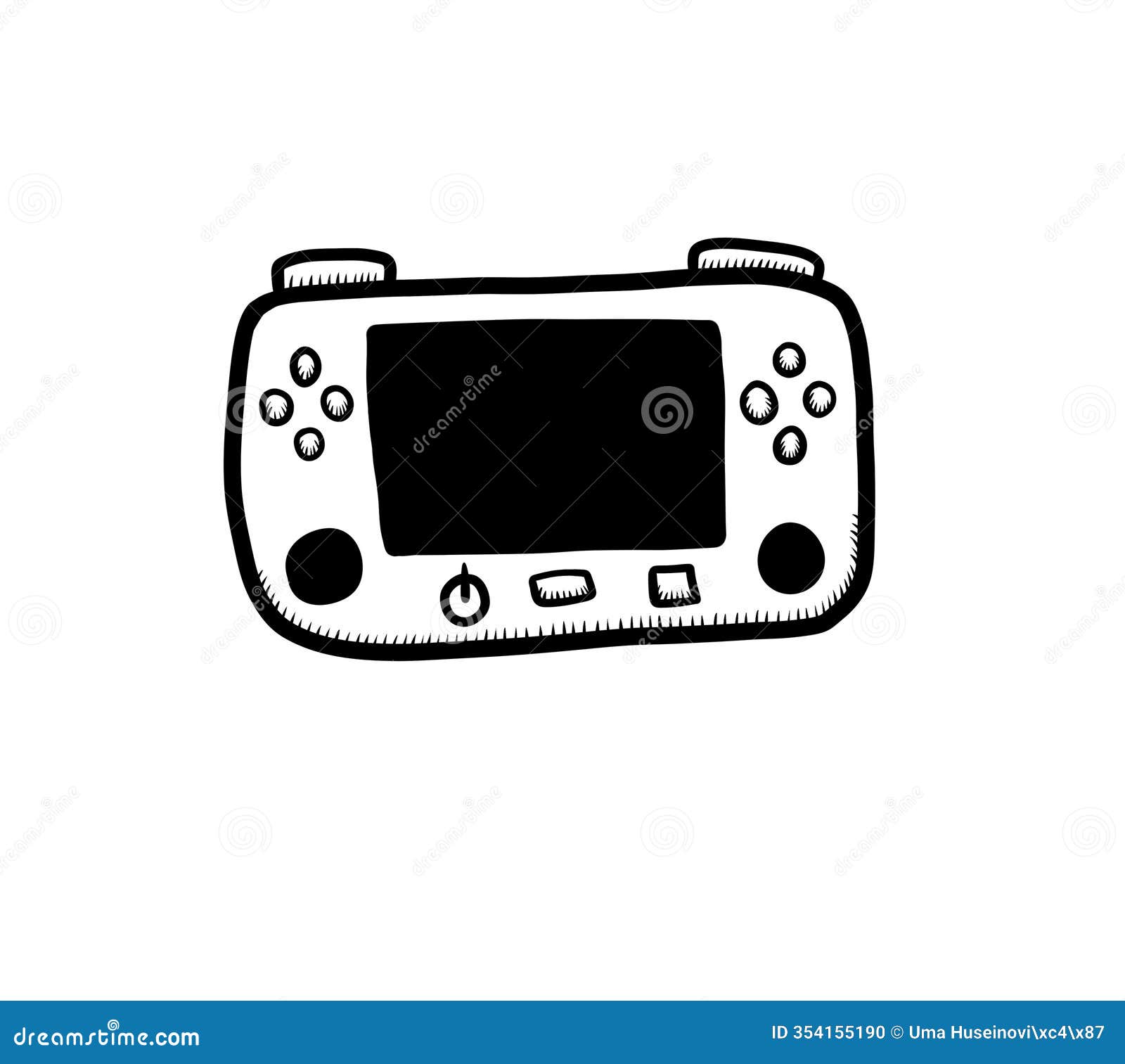 Cartoon Handheld Video Game Console Doodle Stock Illustration ...