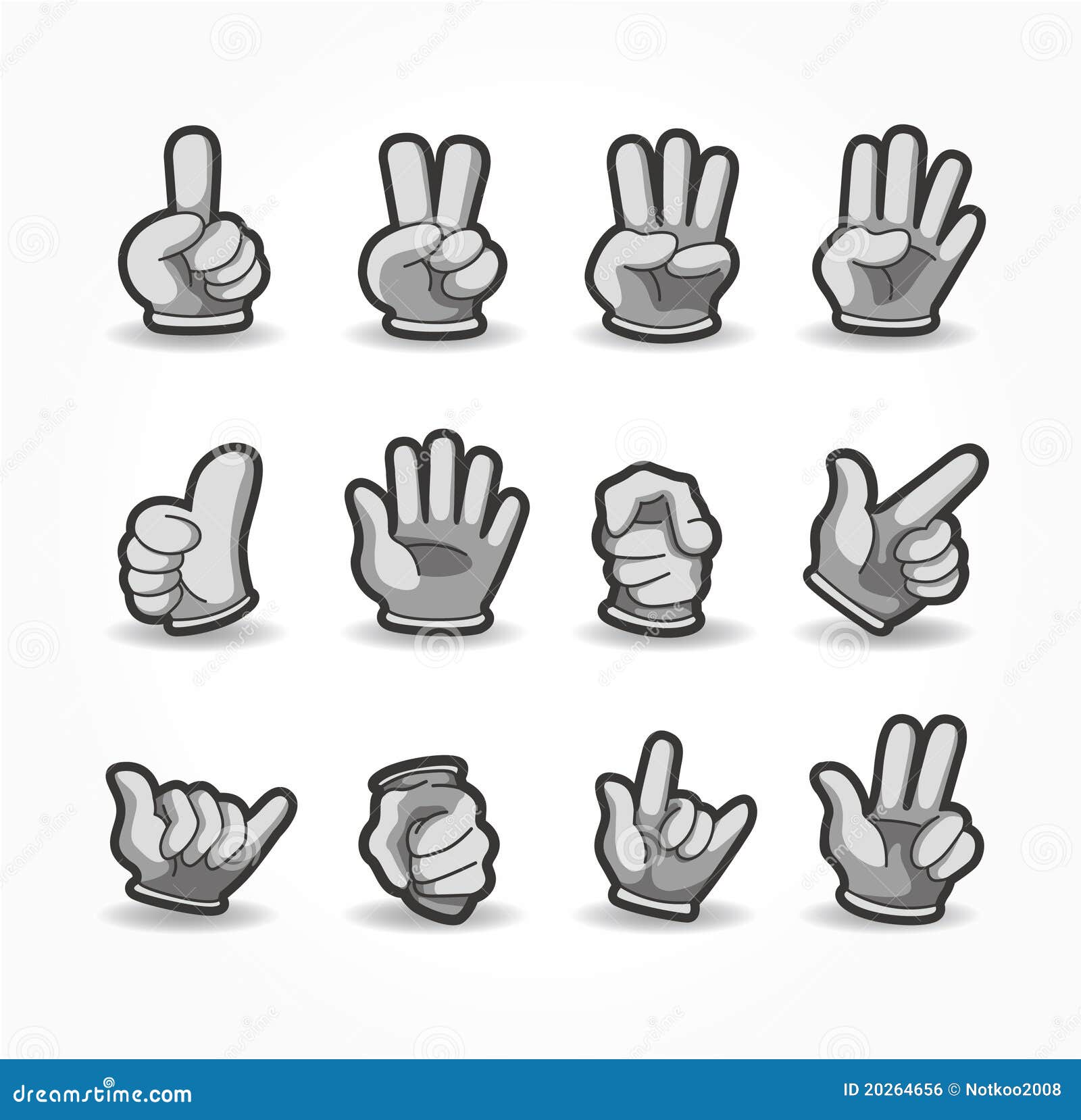 Cartoon Hands collection stock vector. Illustration of people - 20264656