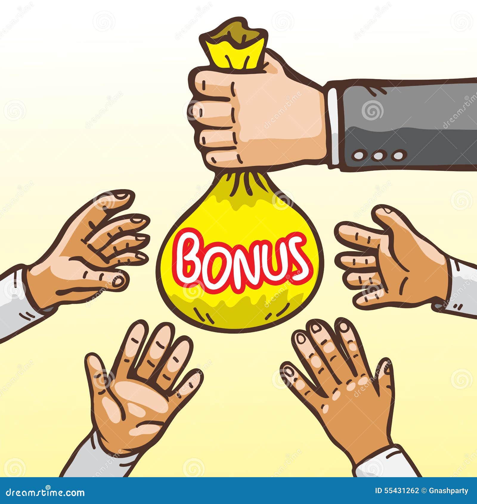 Cartoon Hands Giving And Receiving Bonus Bag Vector Illustration ... Cartoon Hands Giving And Receiving Bonus Bag Vector Illustration ...