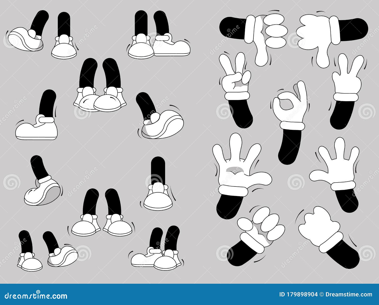 Cartoon hands and legs stock vector. Illustration of draw - 179898904