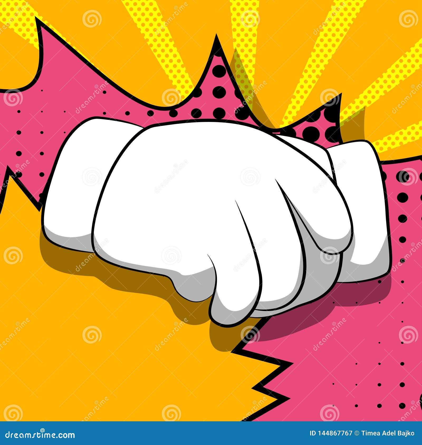 Cartoon Hands Making Handshake On Comic Book Background ...