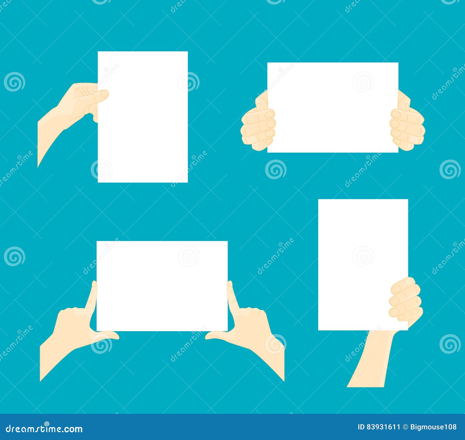 Cartoon Hands Paper Set. Vector Stock Vector - Illustration of idea ...
