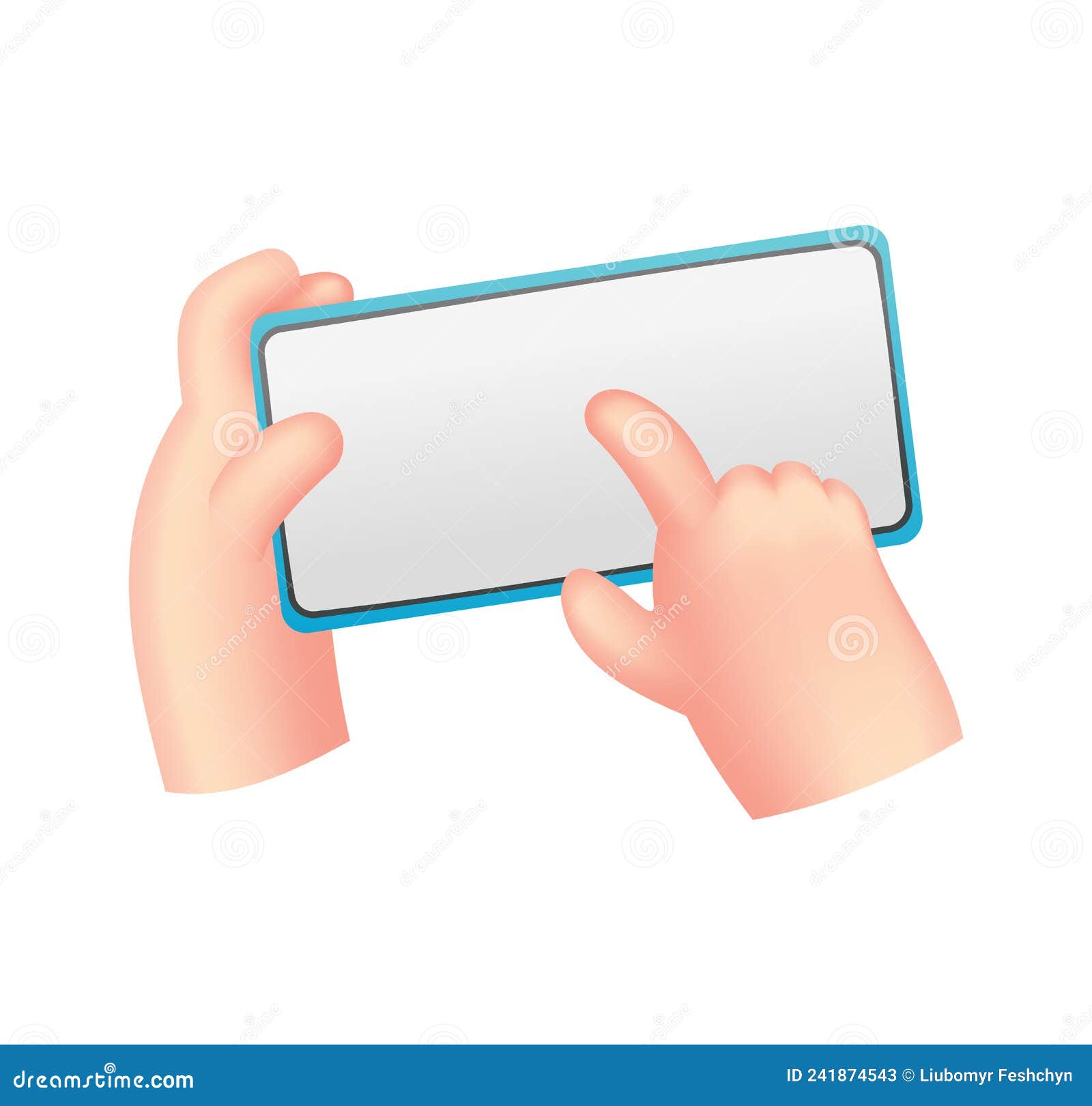 Cartoon Hands with Phone. Human Holding Phone with Empty Screen Stock ...