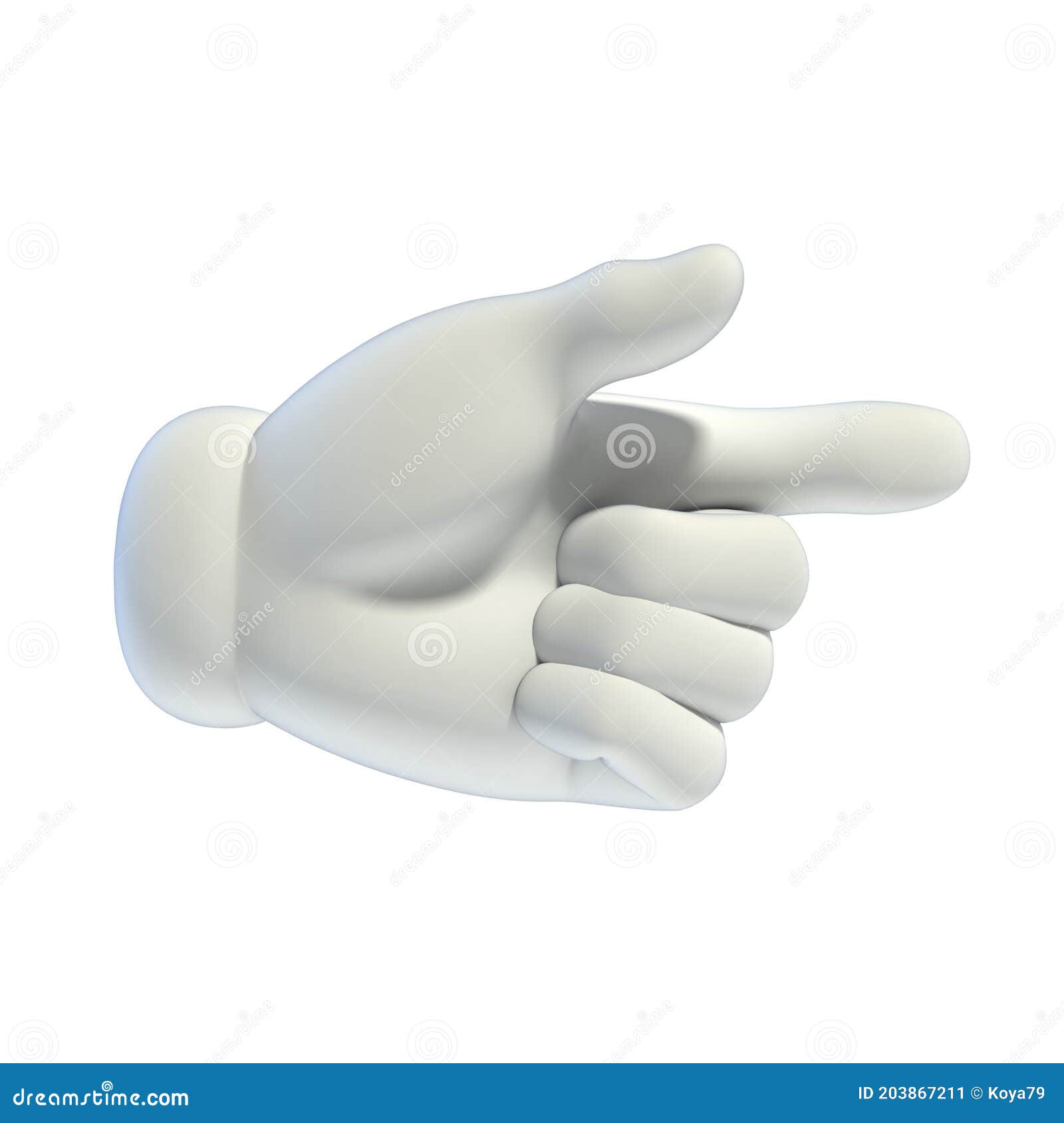 Cartoon Hands Set - Pointing Hand 3d Rendering Stock Illustration ...