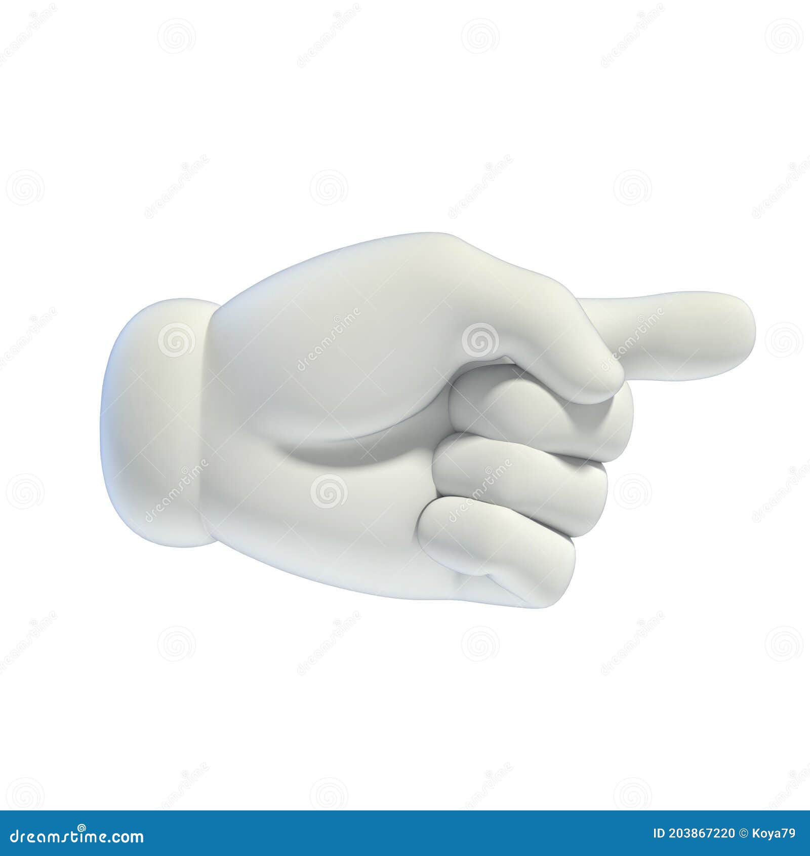 Cartoon Hands Set - Pointing Hand 3d Rendering Stock Illustration ...