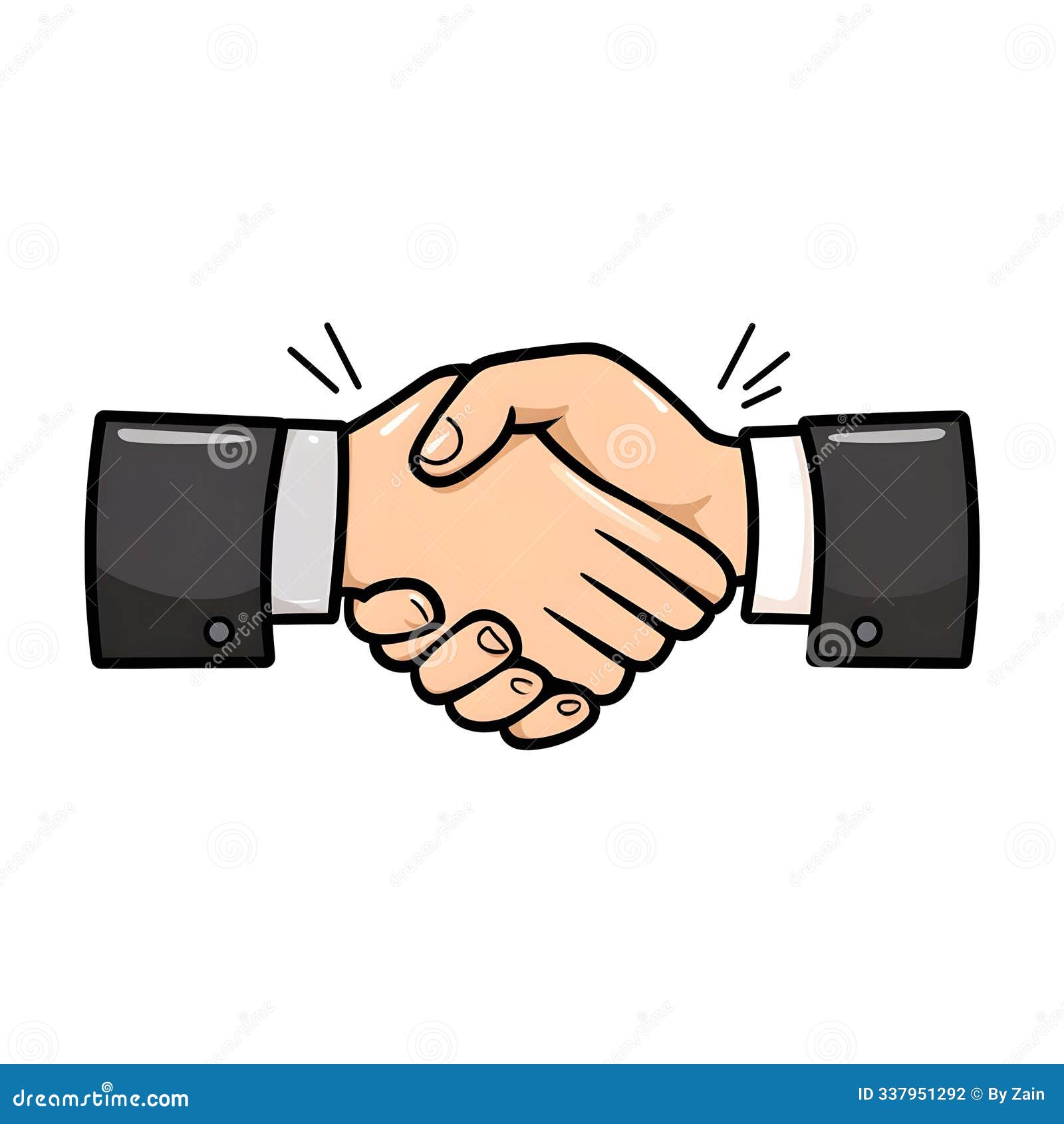 Cartoon Handshake Illustration of Business Agreement Partnership Stock ...