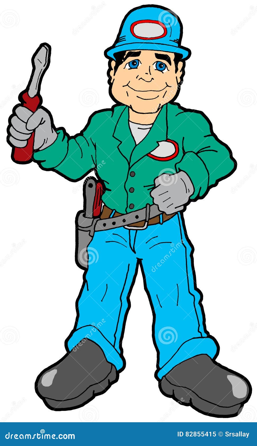 Cartoon of a Handyman stock illustration. Illustration of contractor ...