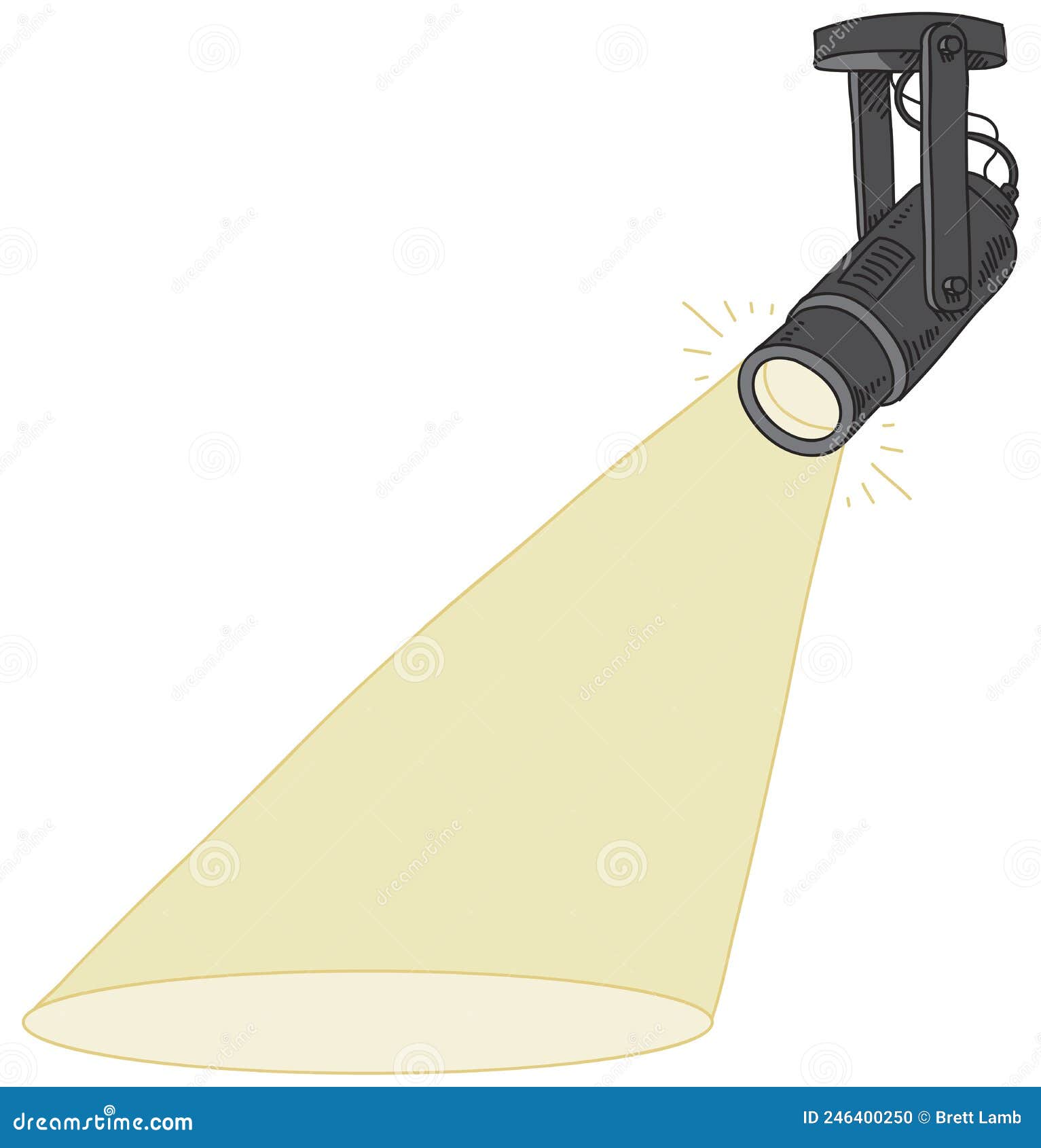 Cartoon Hanging Spotlight Beam Stock Illustration - Illustration of ...