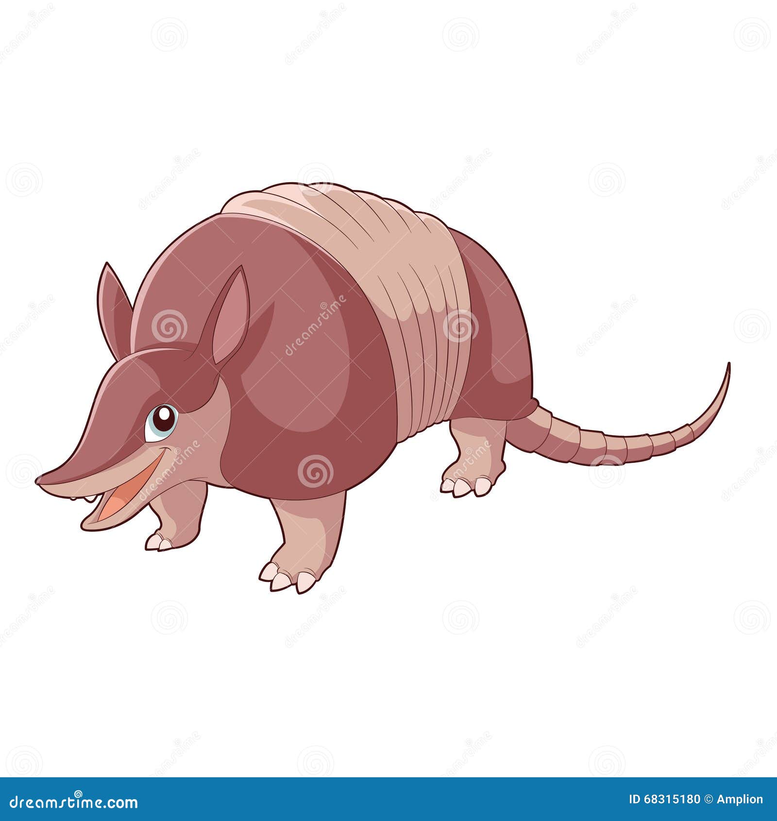 Cartoon happy Armadillo stock vector. Illustration of icon - 68315180