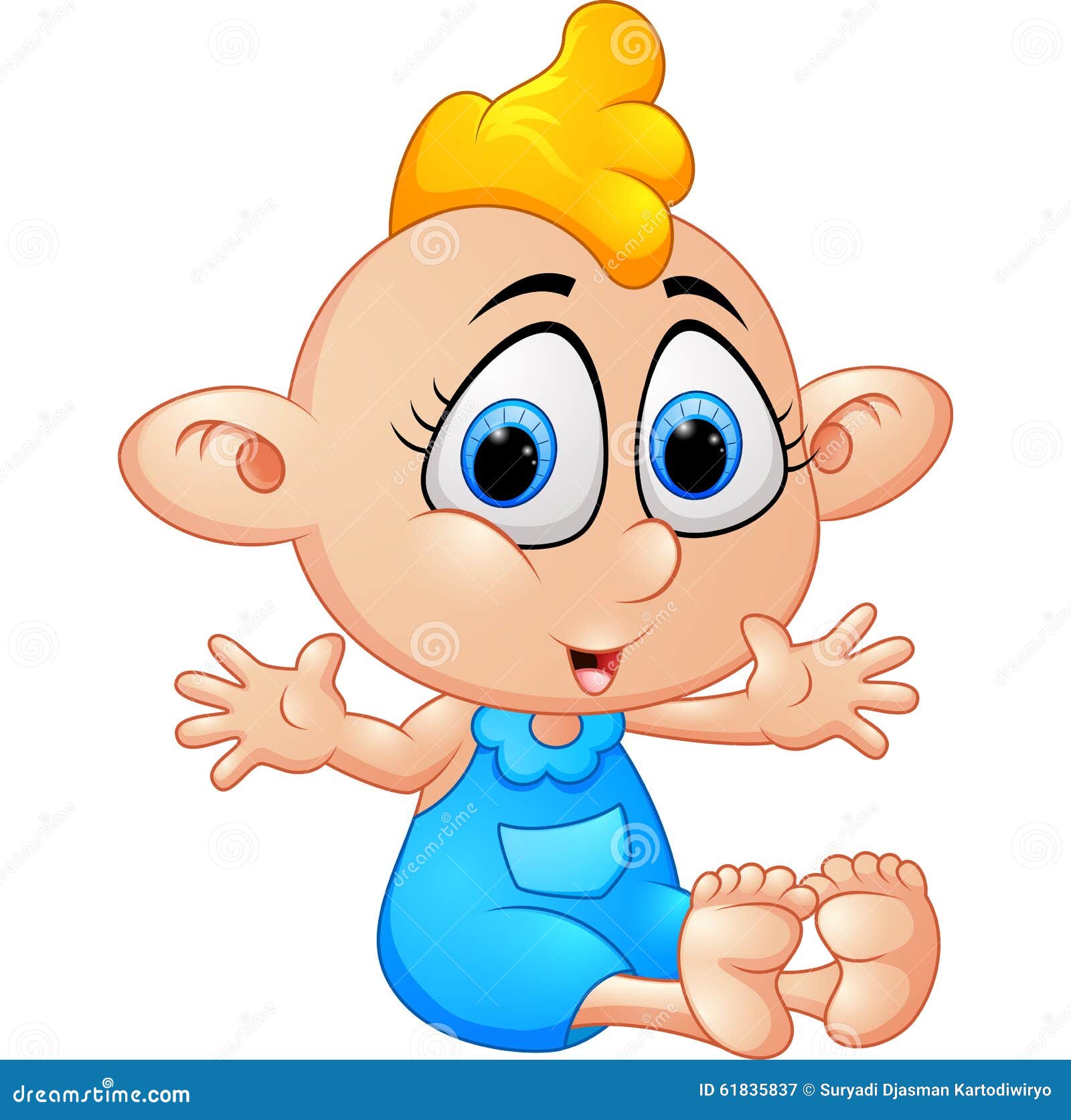 Cartoon happy baby boy stock illustration. Illustration of baby - 61835837