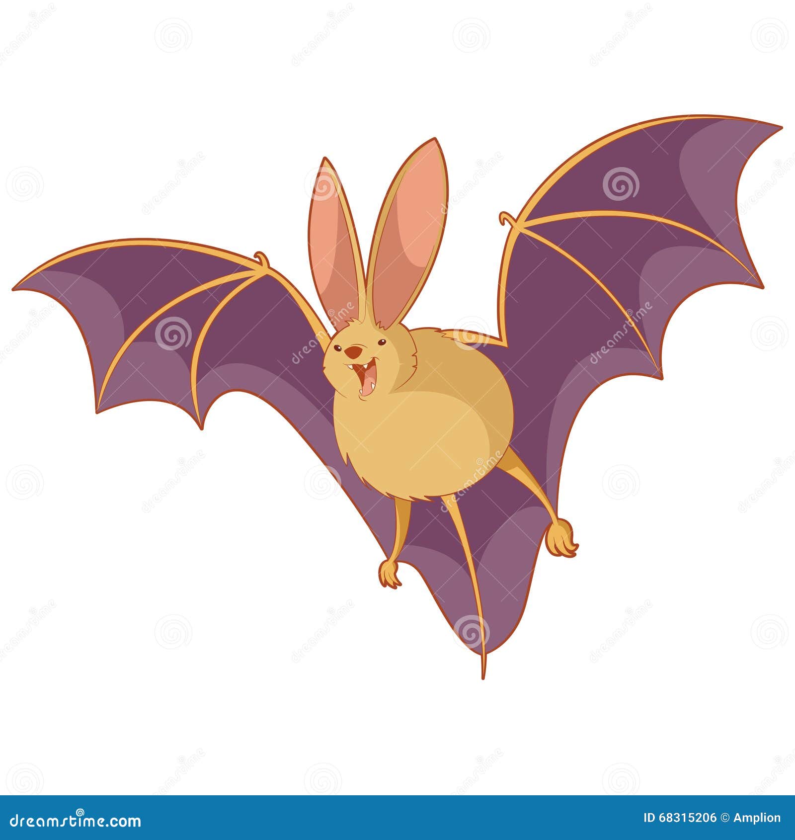 Cartoon happy bat stock vector. Illustration of painting - 68315206