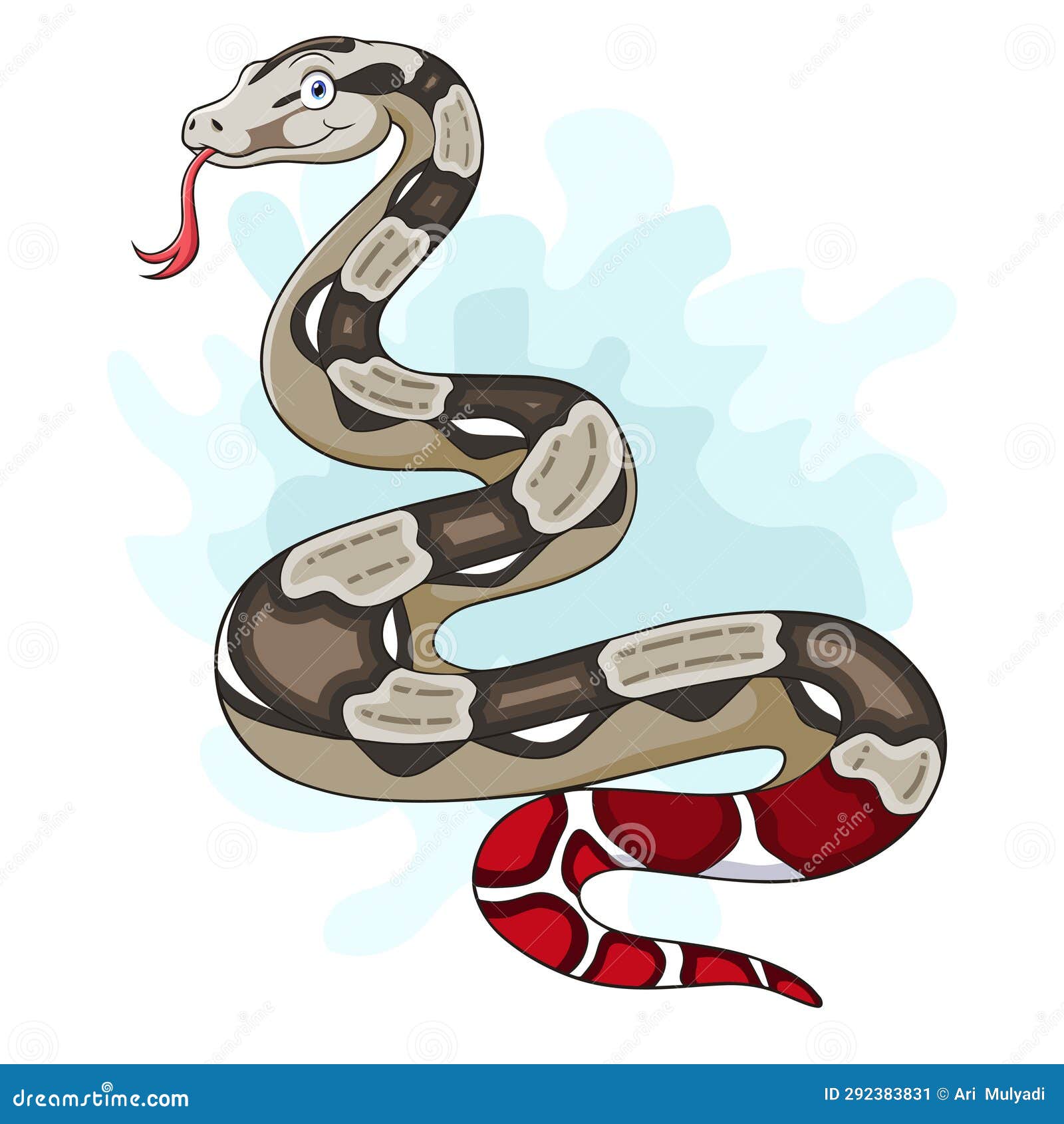 Cartoon Happy Boa Constrictor Snake Stock Illustration - Illustration ...