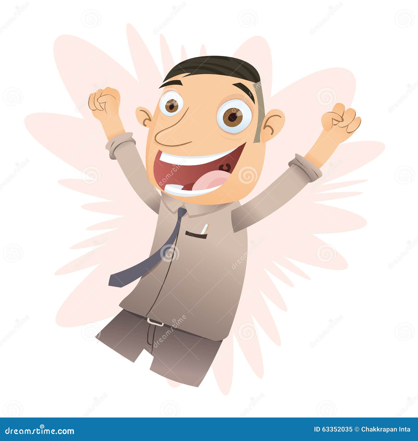 Cartoon happy boss stock vector. Illustration of delight - 63352035