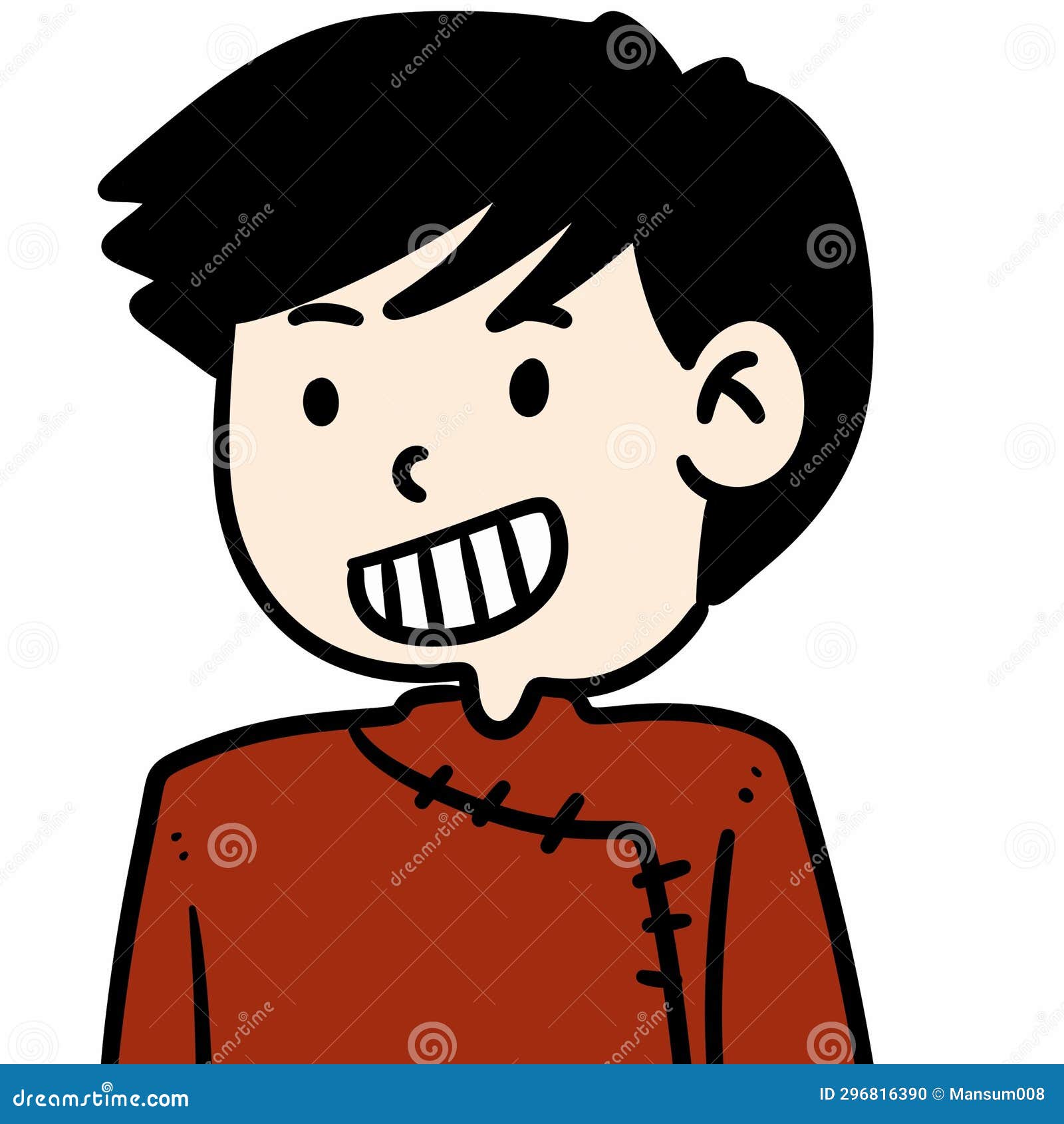 Cartoon Happy Boy with Big Shirt Stock Illustration - Illustration of ...