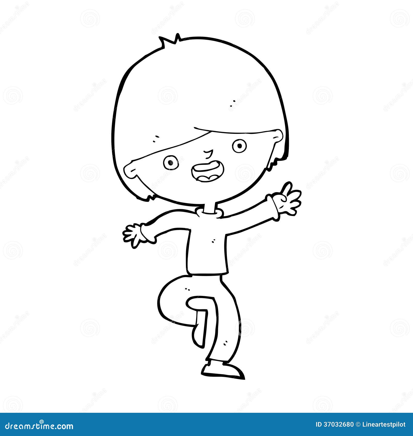 Cartoon happy boy dancing stock illustration. Illustration of character ...