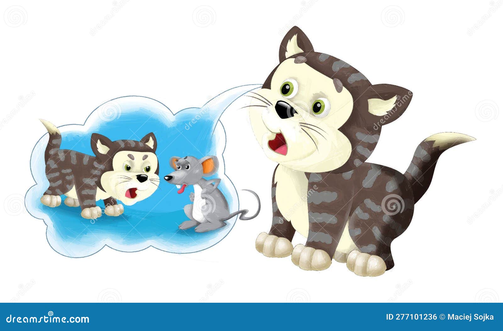 Cartoon Happy Cat is Jumping and Looking - Artistic Style ... Cartoon Happy Cat is Jumping and Looking - Artistic Style ...