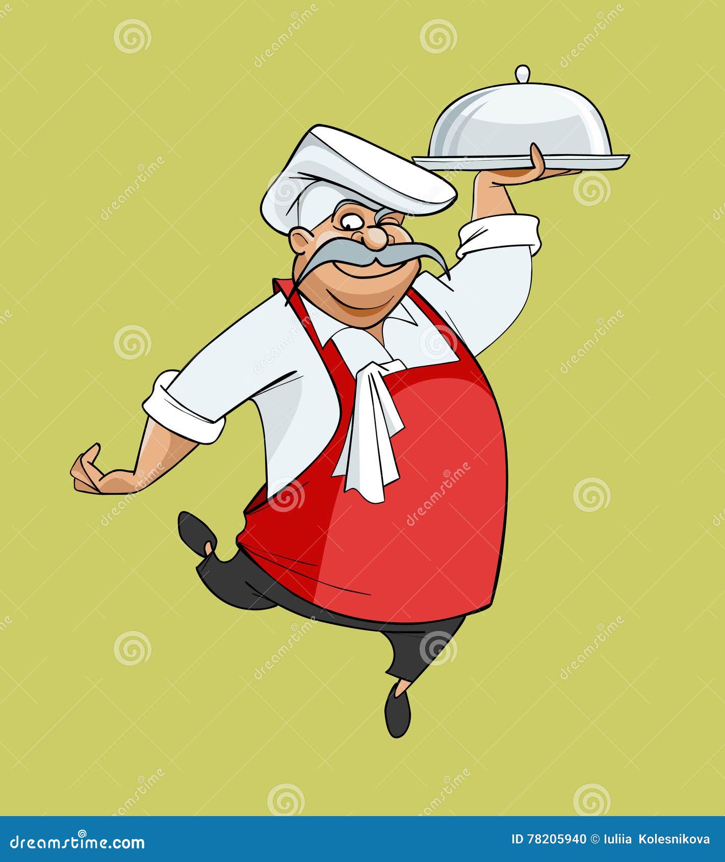 Cartoon Happy Chef Dancing Bears Dish Stock Vector - Illustration of ...