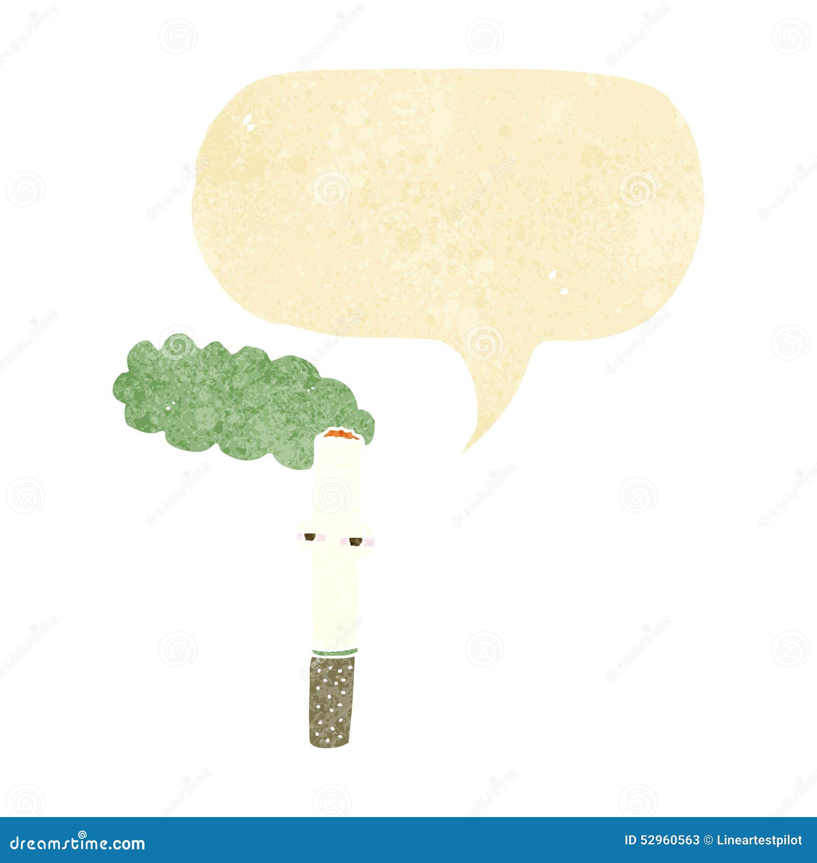 Cartoon Happy Cigarette with Speech Bubble Stock Illustration ...