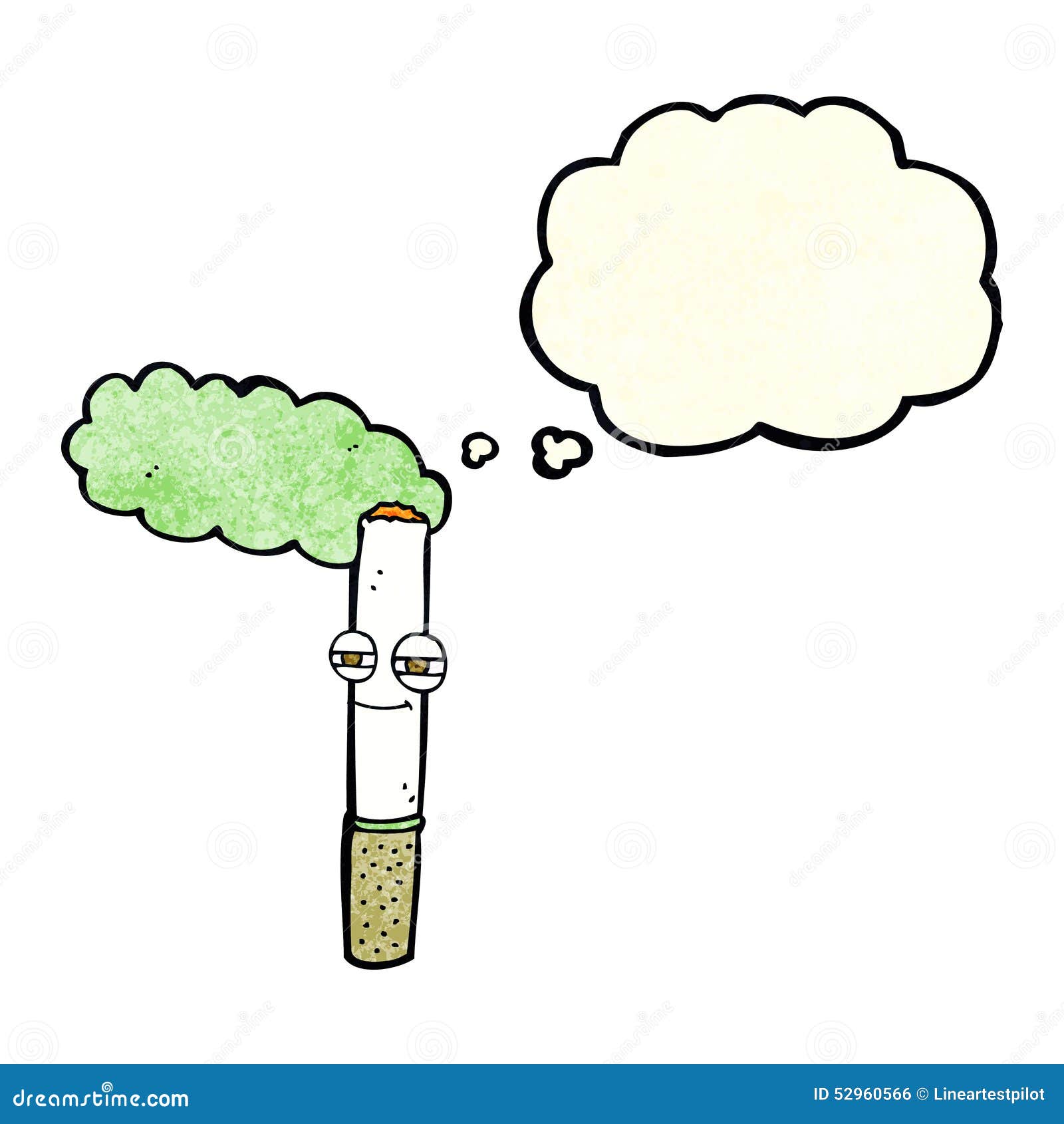 Cartoon Happy Cigarette with Thought Bubble Stock Illustration ...