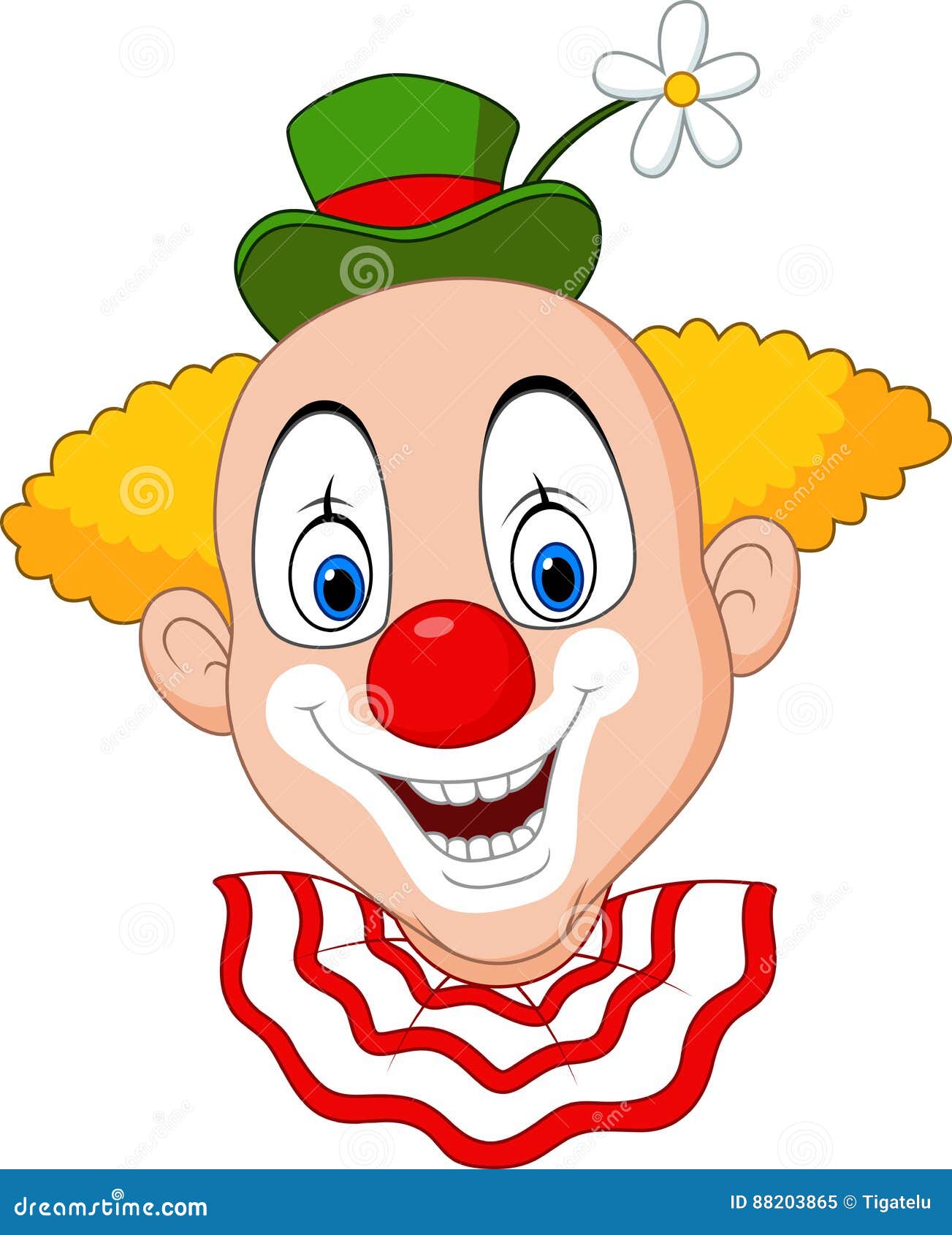 Cartoon happy clown head stock vector. Illustration of happy - 88203865