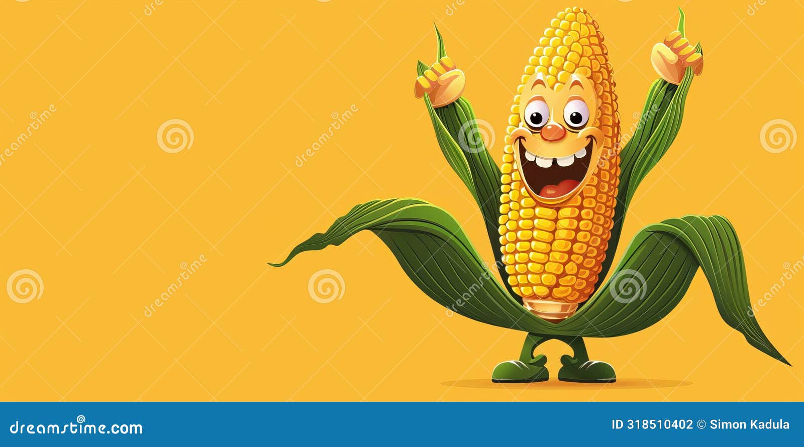 Happy Corn Cartoon Stock Illustration | CartoonDealer.com #43414156