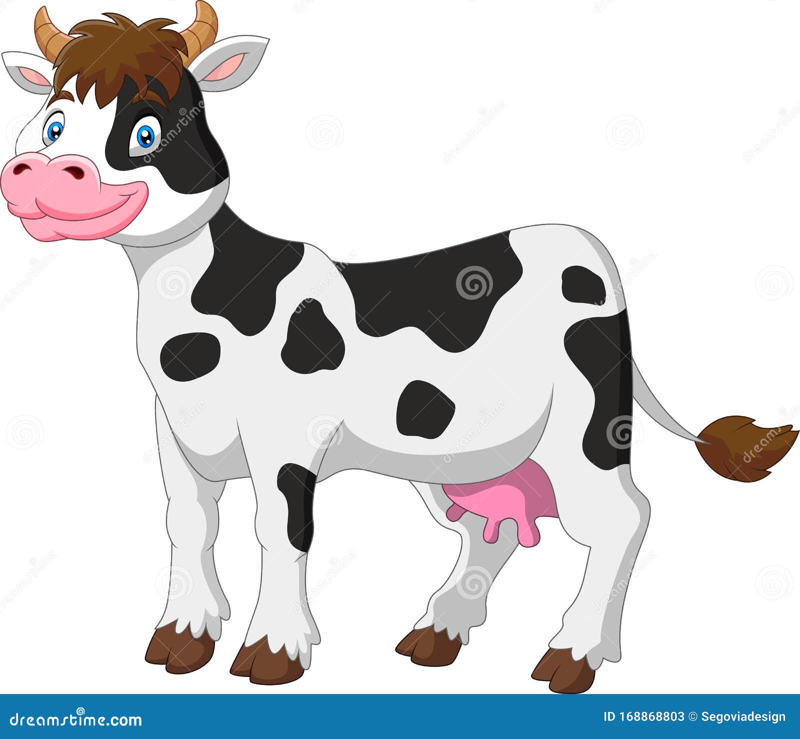 Cartoon Happy Cow a Standing Stock Vector - Illustration of bull, farm ...