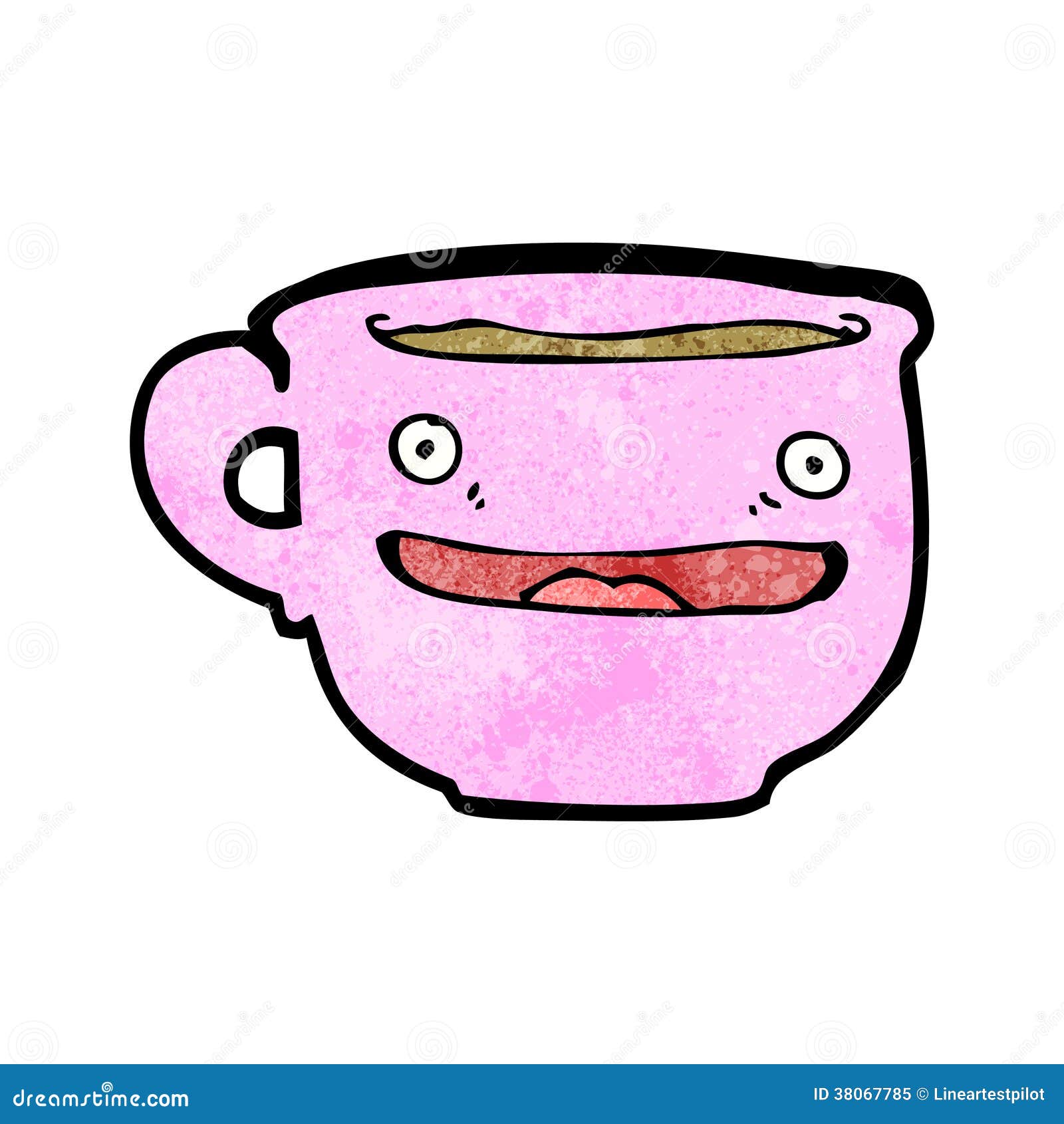 Cartoon happy cup stock vector. Illustration of silly - 38067785