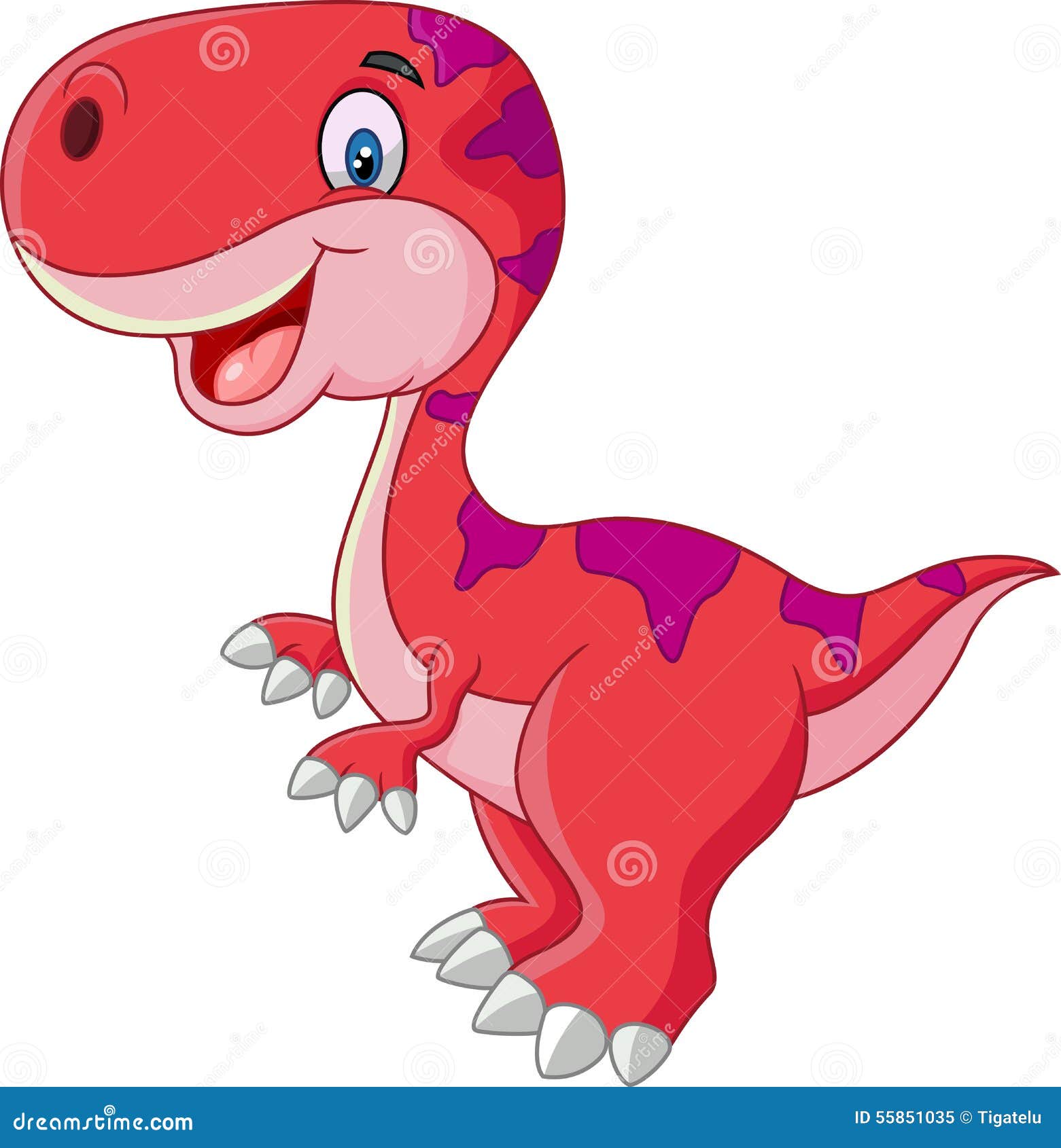 Cartoon happy dinosaur stock vector. Illustration of character - 55851035