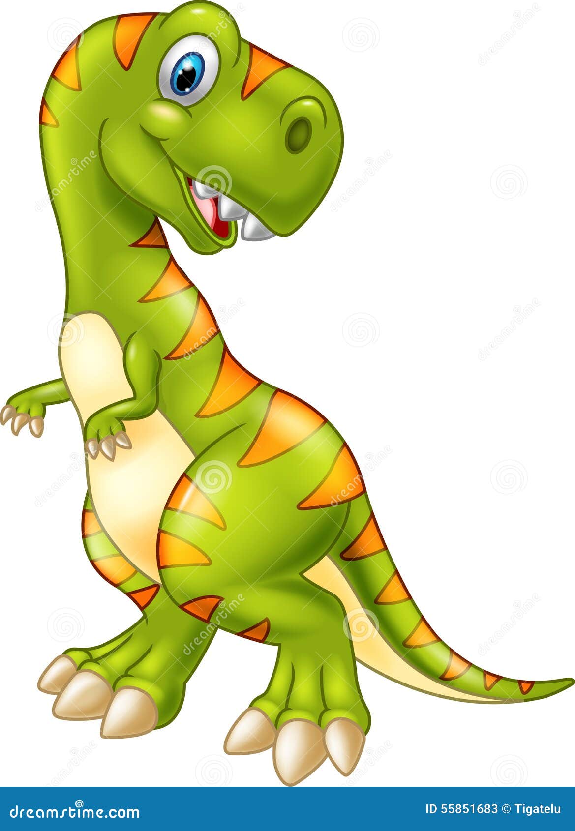 Cartoon happy dinosaur stock vector. Illustration of creature - 55851683