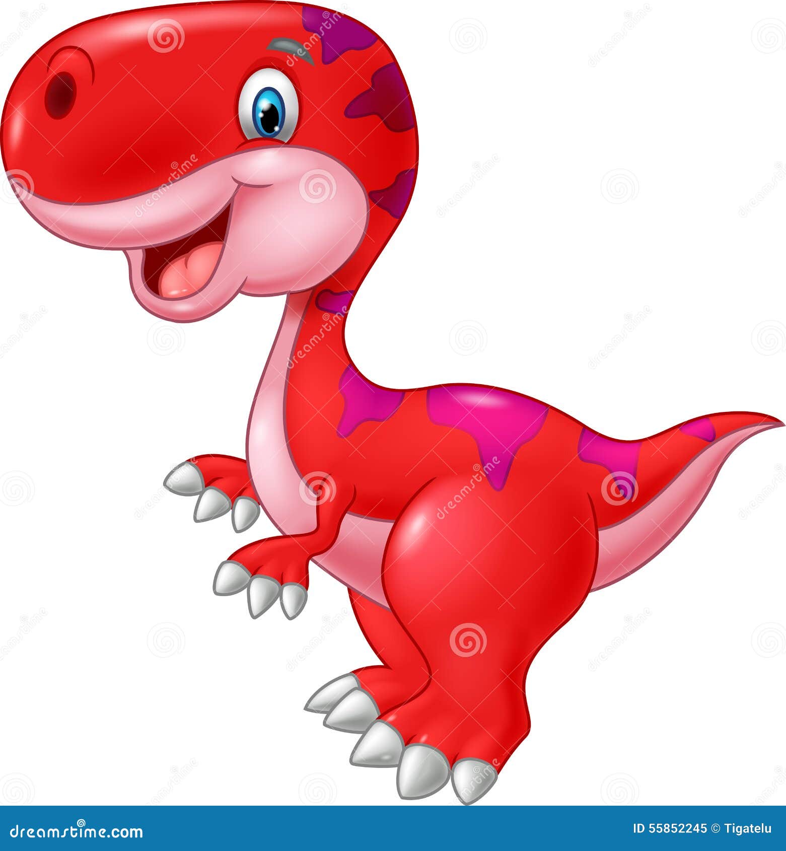 Cartoon happy dinosaur stock vector. Illustration of mascot - 55852245