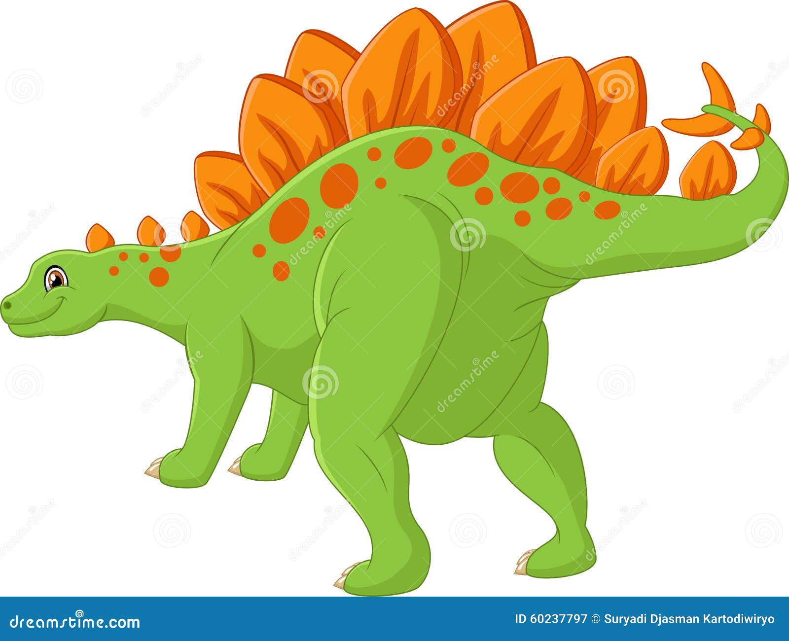 Cartoon Happy Dinosaur with White Background Stock Illustration ...