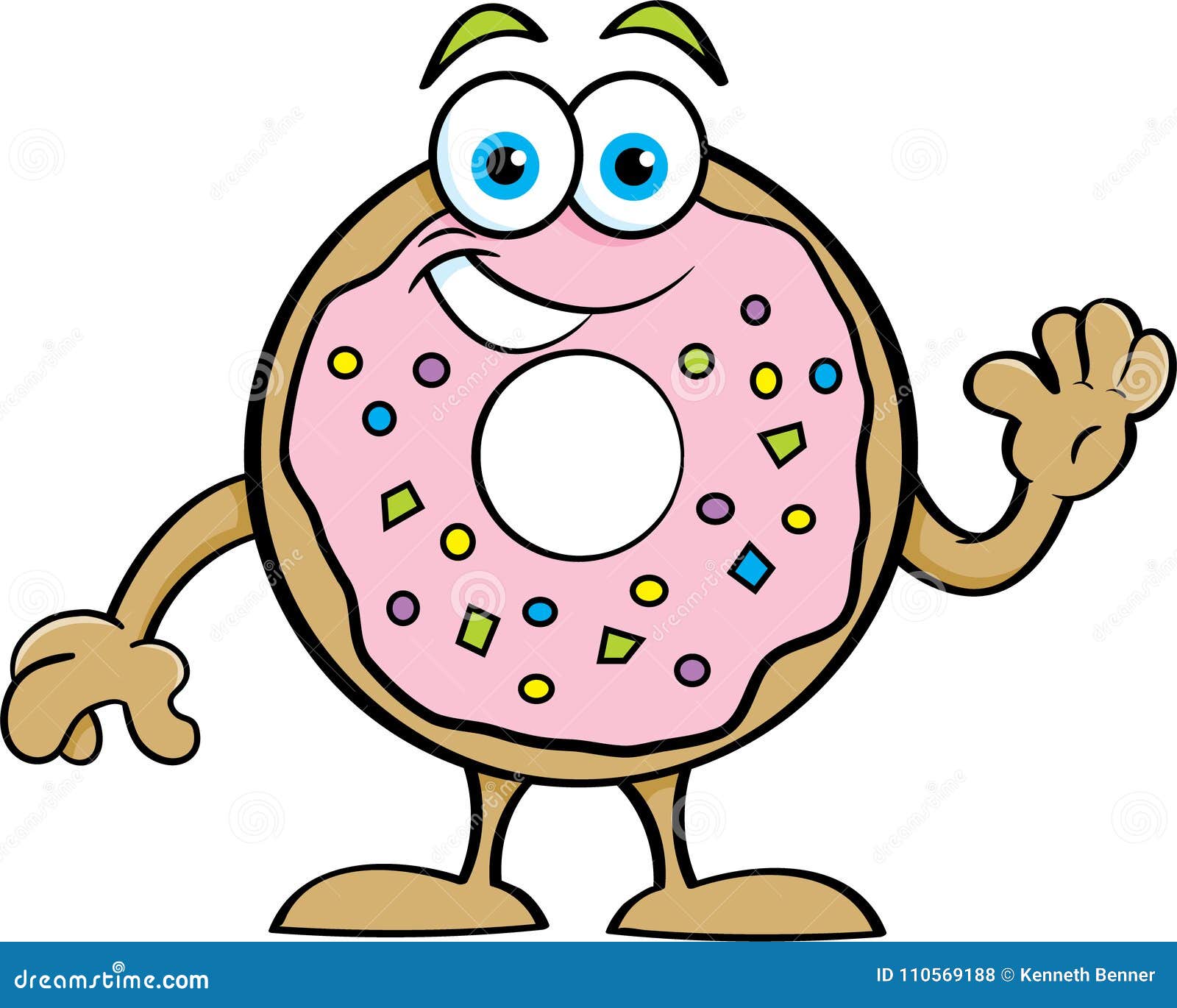 Happy Donut Cartoon Character Laughing, Cute And Funny Pastry Product ...