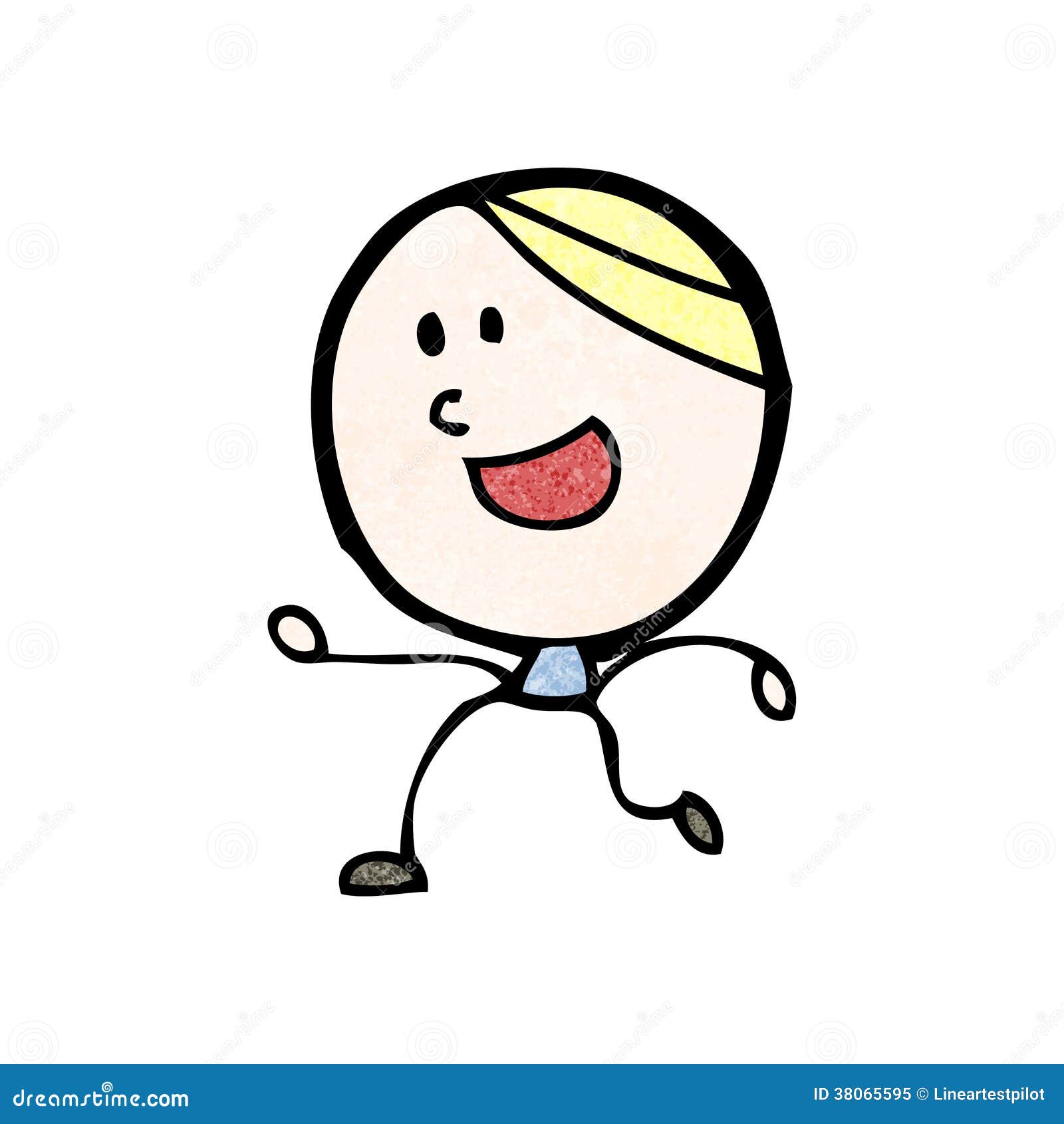 Cartoon happy doodle man stock vector. Illustration of silly - 38065595
