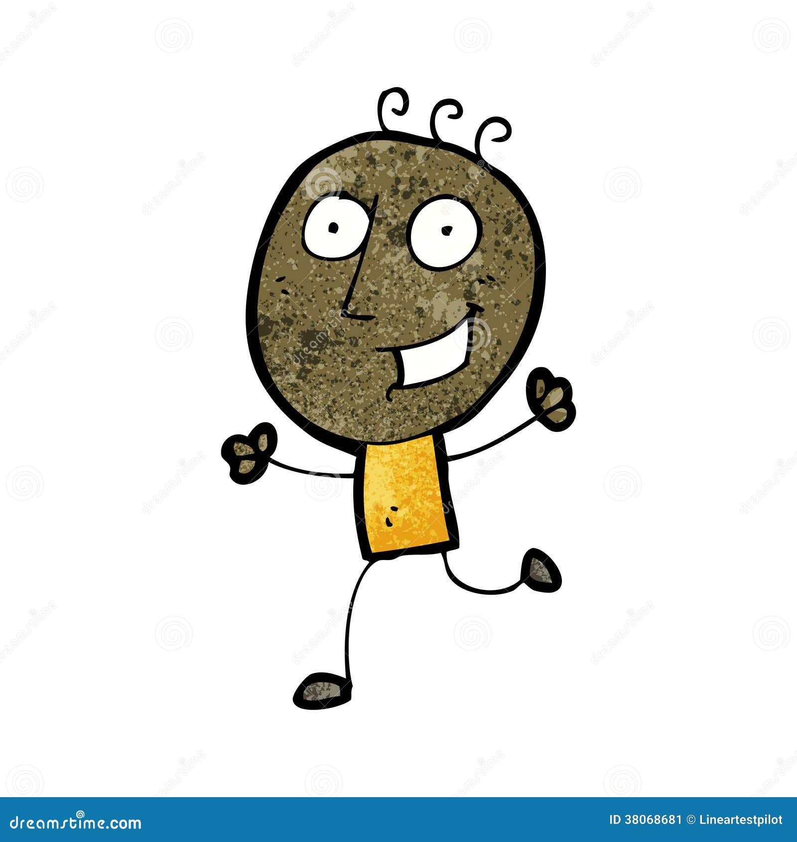 Cartoon happy doodle man stock vector. Illustration of retro - 38068681