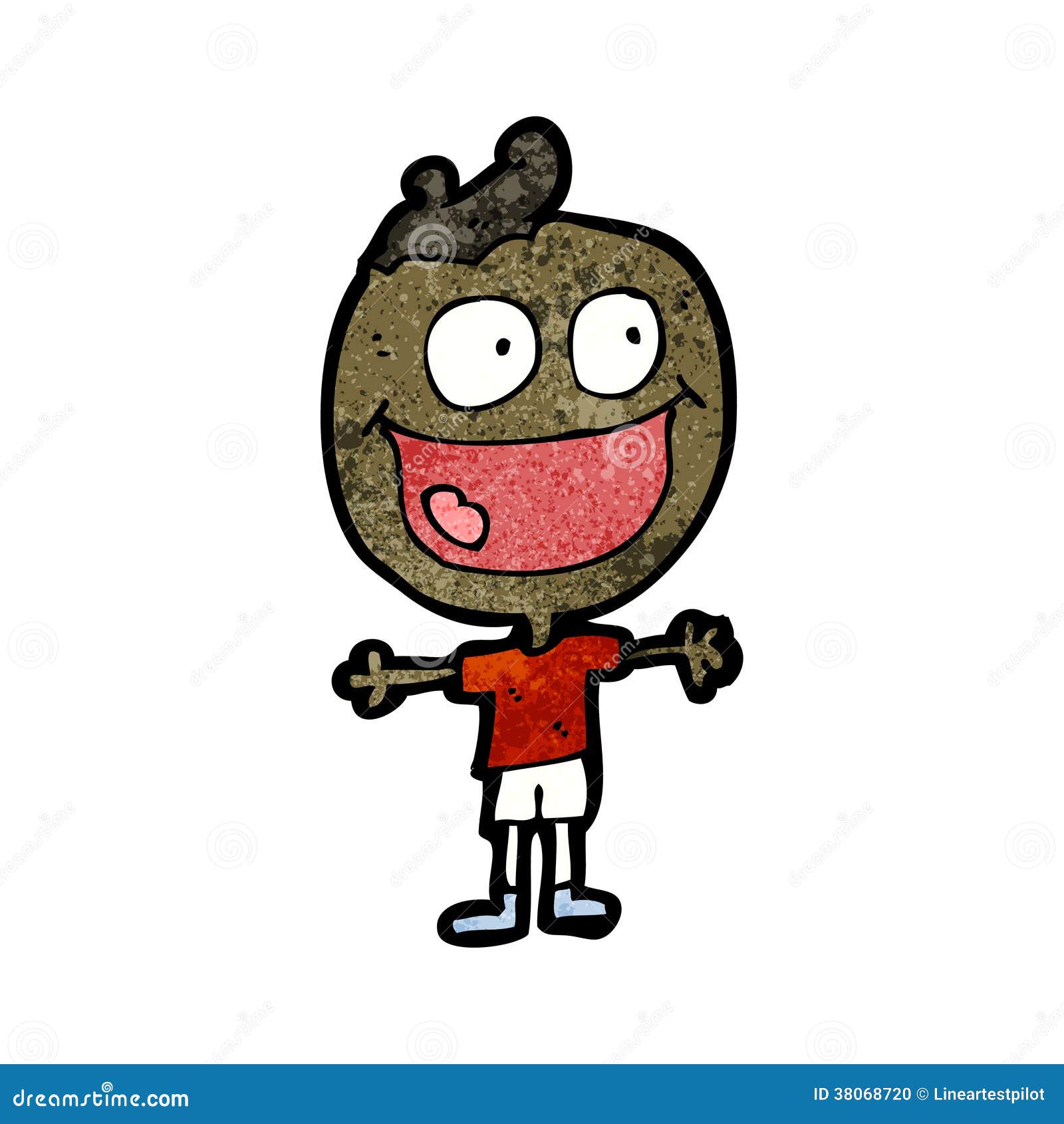 Cartoon happy doodle man stock vector. Illustration of clip - 38068720