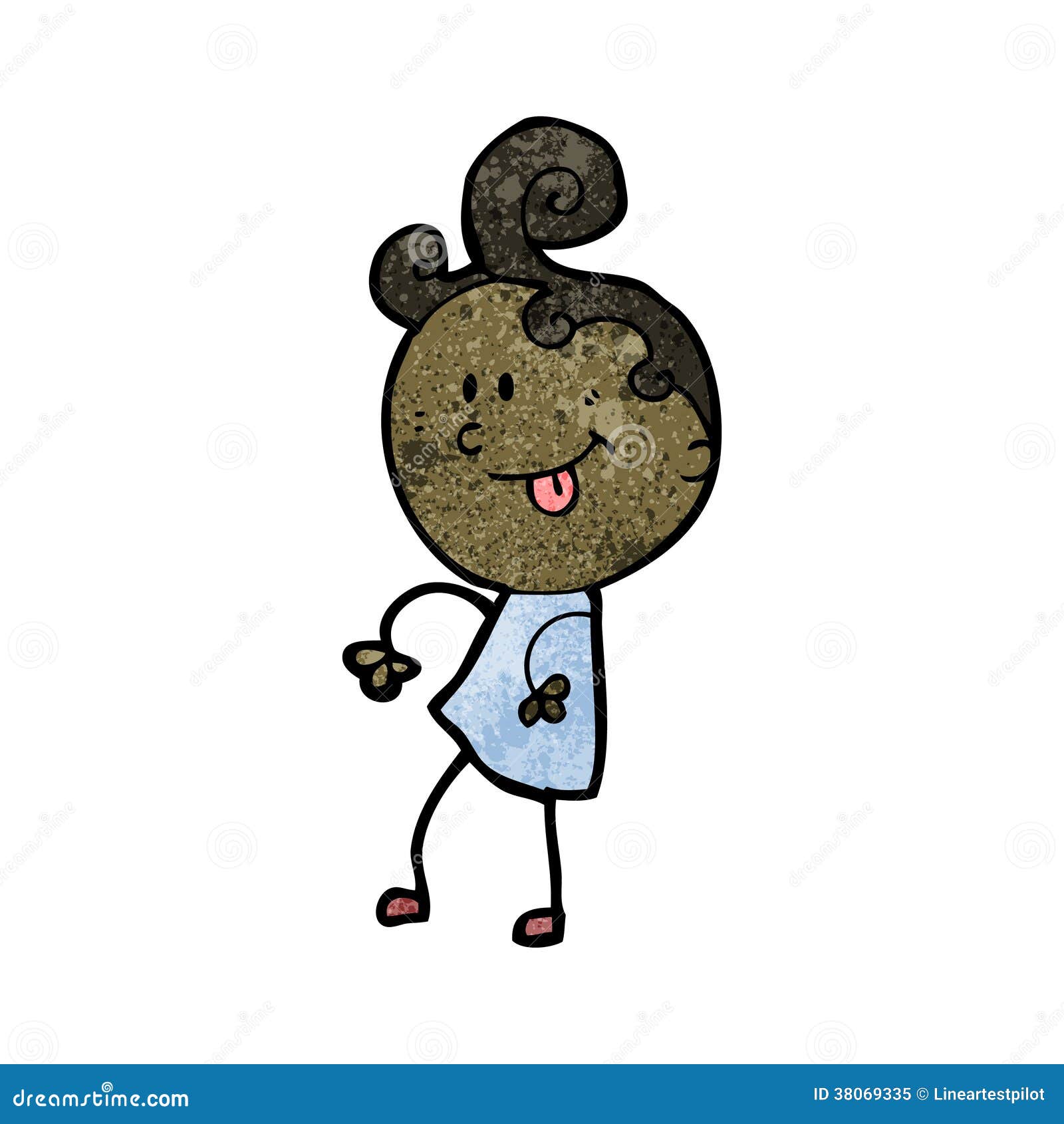 Cartoon happy doodle woman stock vector. Illustration of happy - 38069335