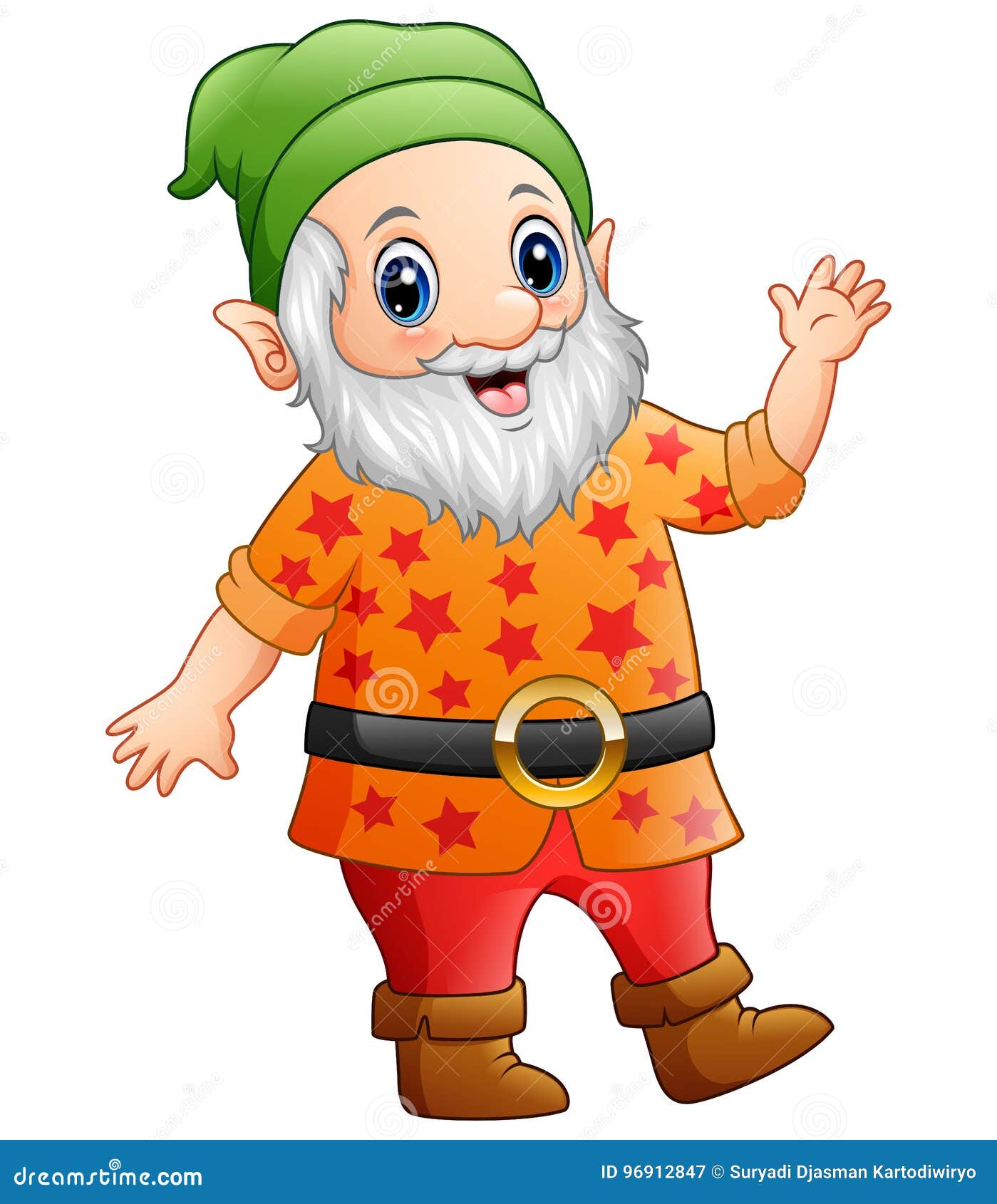 Cartoon happy dwarf stock vector. Illustration of christmas - 96912847