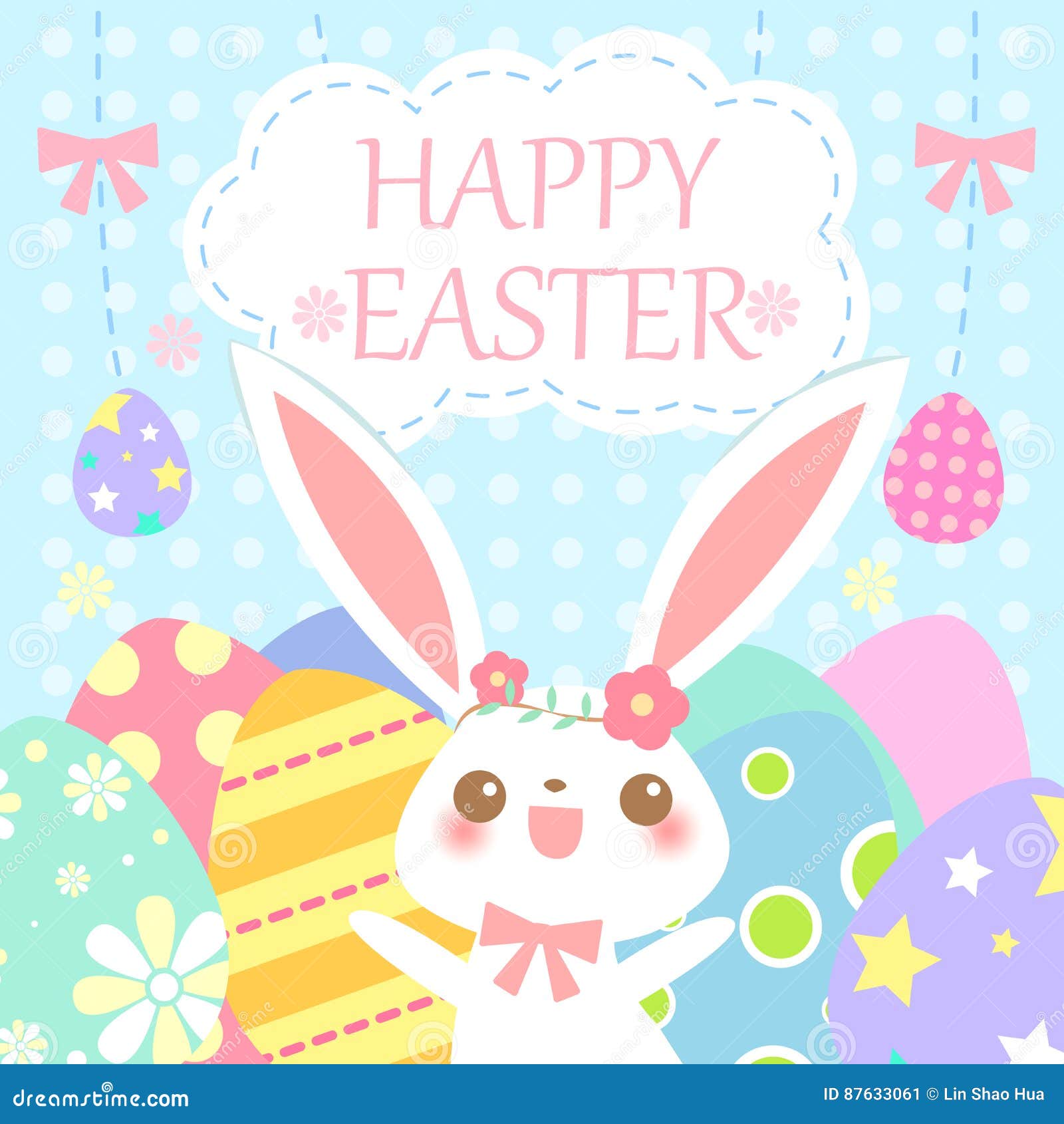 Cartoon happy easter stock vector. Illustration of celebration - 87633061