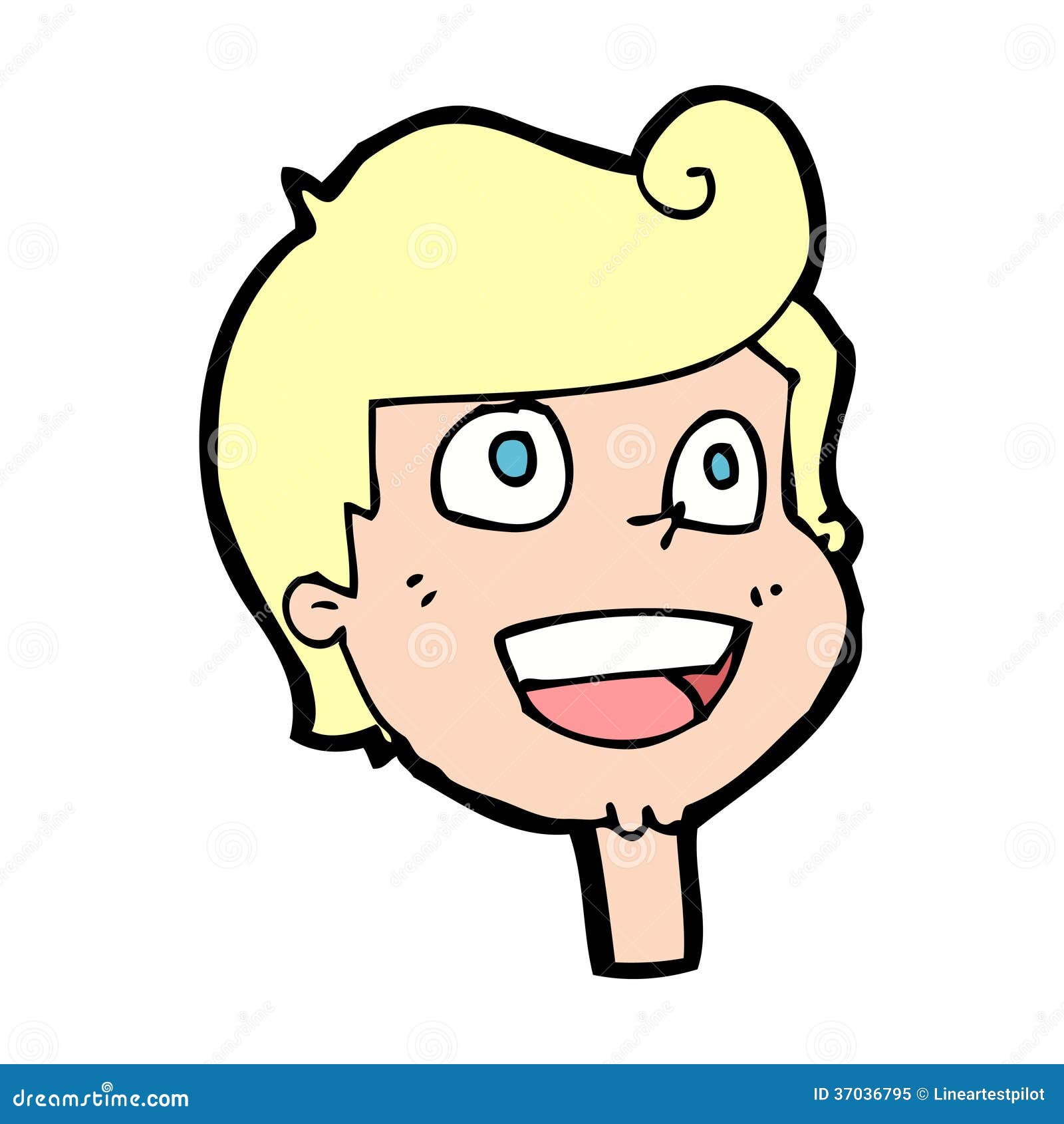 Cartoon happy face stock vector. Illustration of funny - 37036795