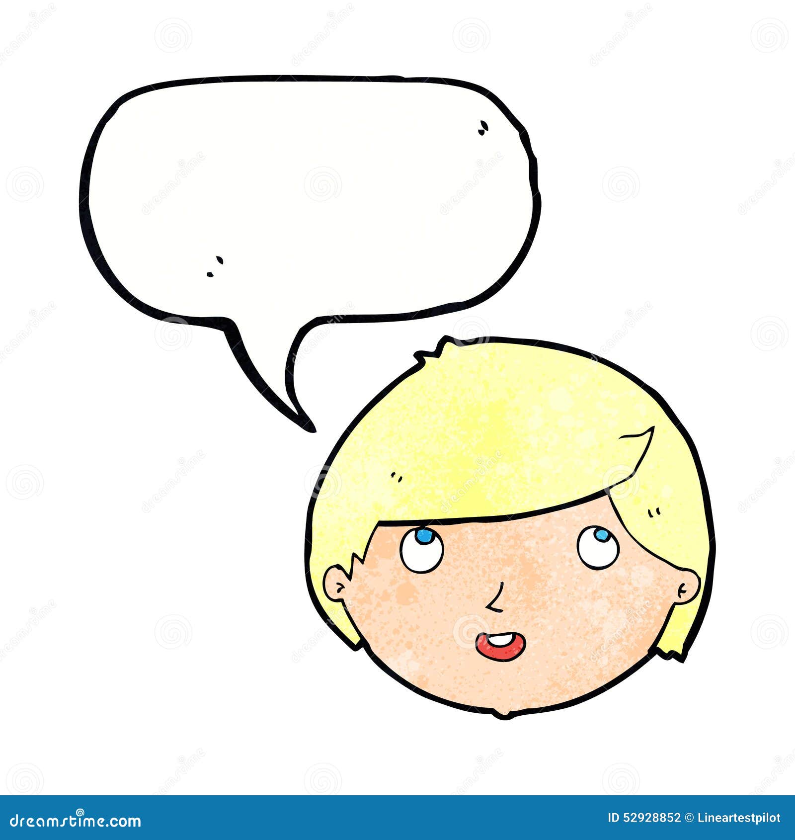 Cartoon Happy Face with Speech Bubble Stock Illustration - Illustration ...