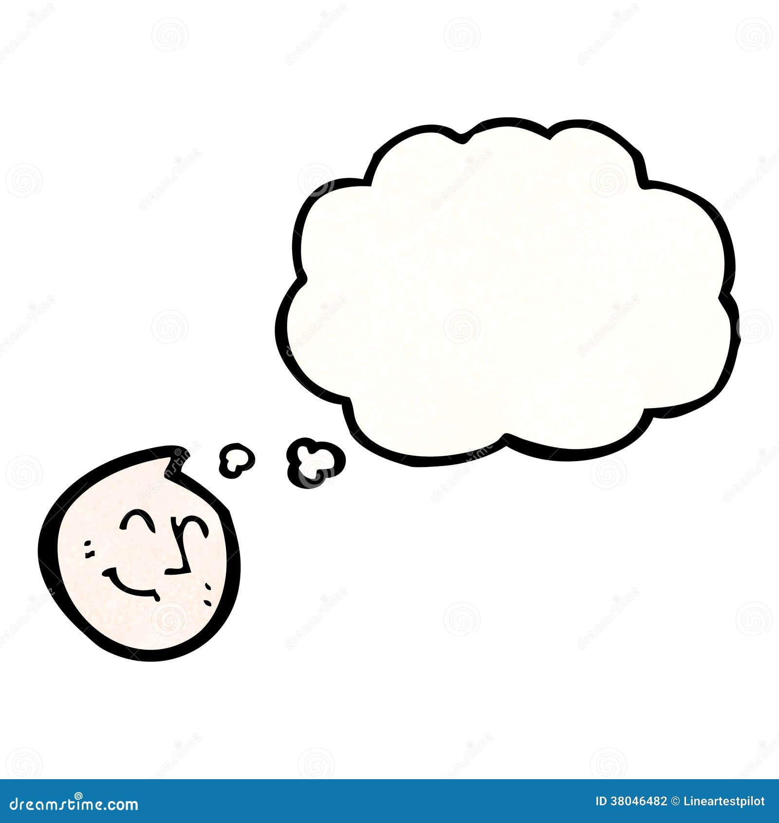 Cartoon Happy Face Symbol With Thought Bubble Vector Illustration ...